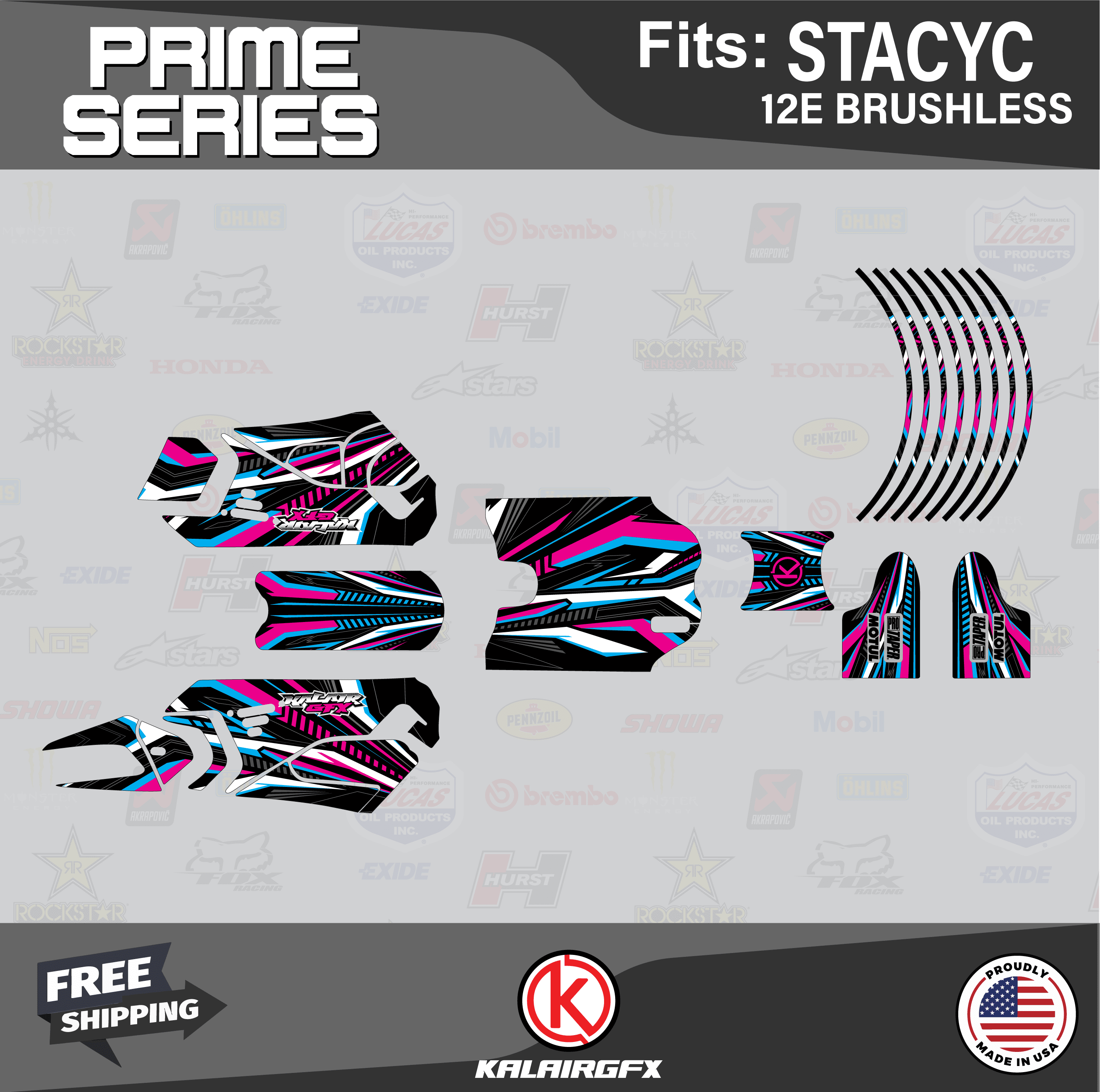 Kalair GFX Graphics Kit for Stacyc 12E BRUSHLESS (All Years) Prime ...