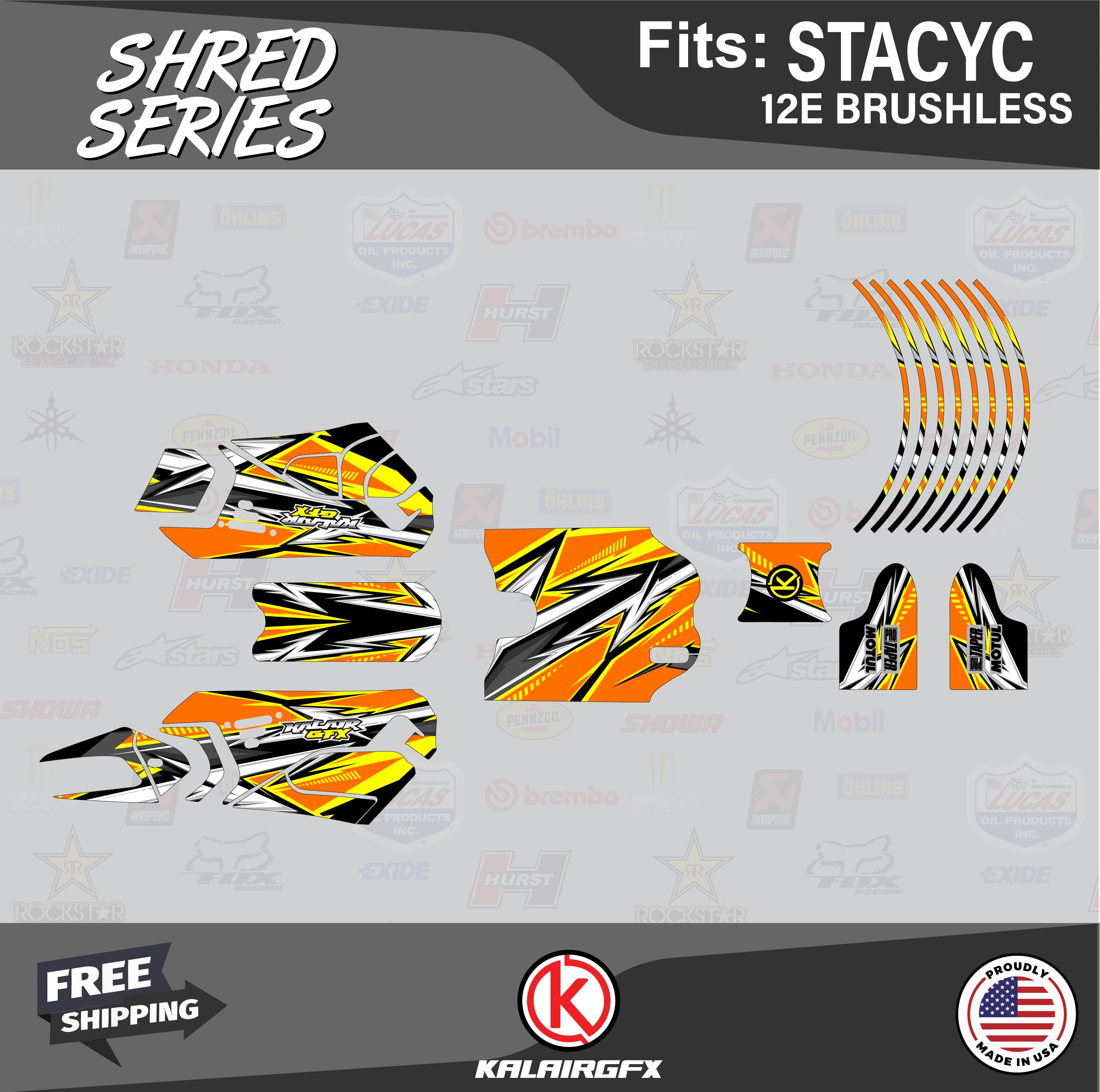 Kalair GFX Graphics Kit for Stacyc 12E BRUSHLESS (All Years) Shred ...