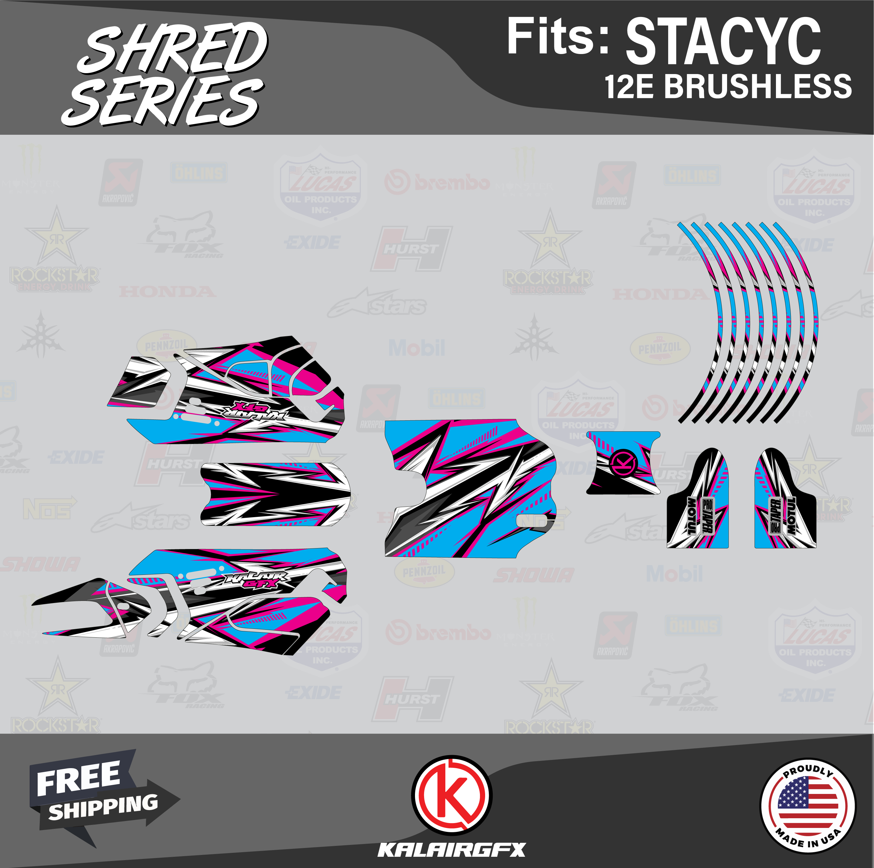 Kalair GFX Graphics Kit for Stacyc 12E BRUSHLESS (All Years) Shred ...