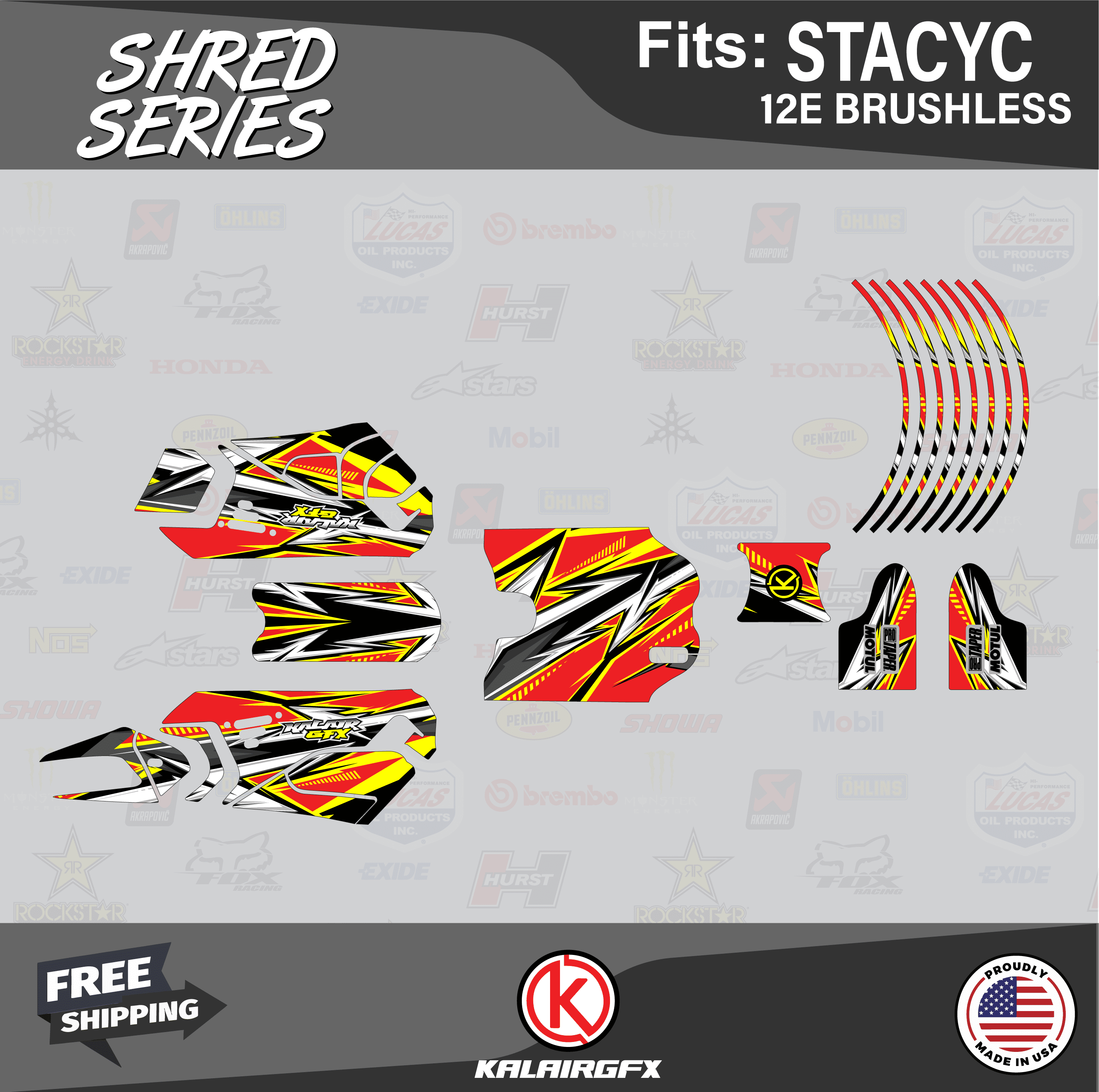 Kalair GFX Graphics Kit for Stacyc 12E BRUSHLESS (All Years) Shred ...