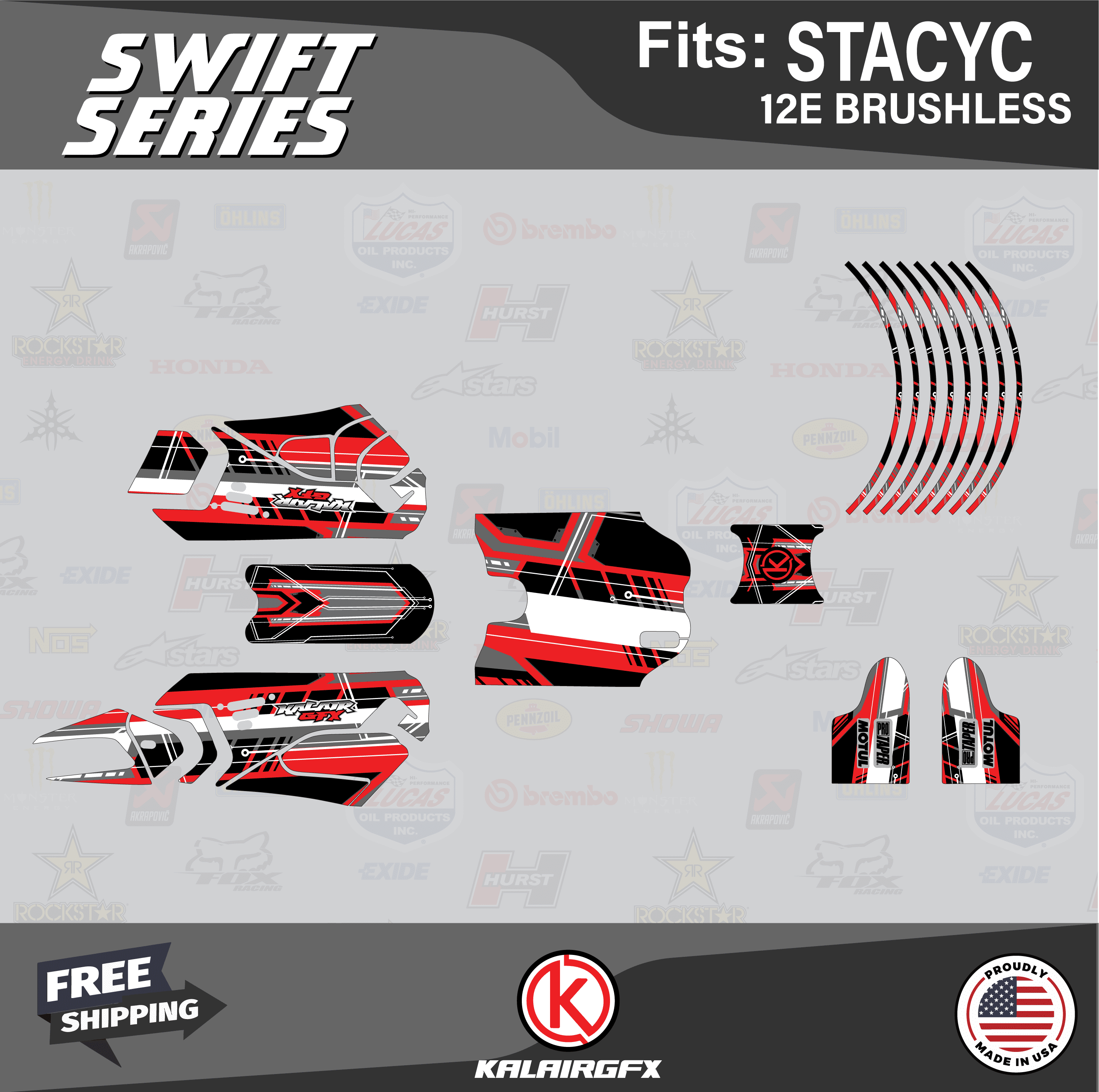 Kalair GFX Graphics Kit for Stacyc 12E BRUSHLESS (All Years) Swift ...