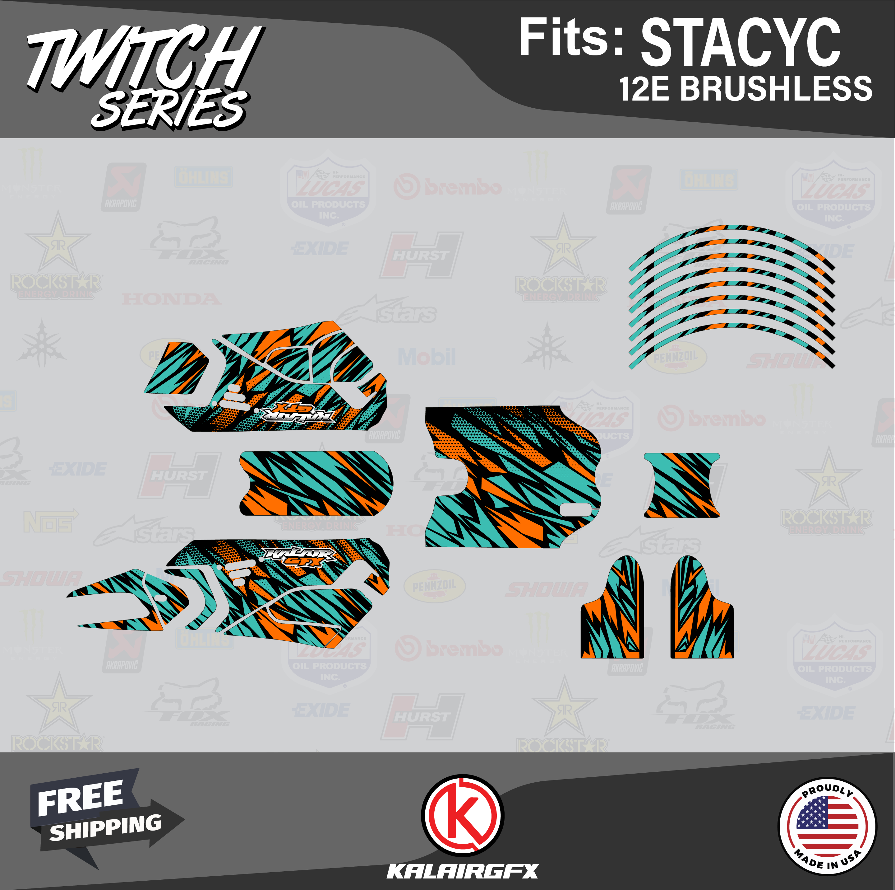 Kalair GFX Graphics Kit for Stacyc 12E BRUSHLESS (All Years) Twitch ...