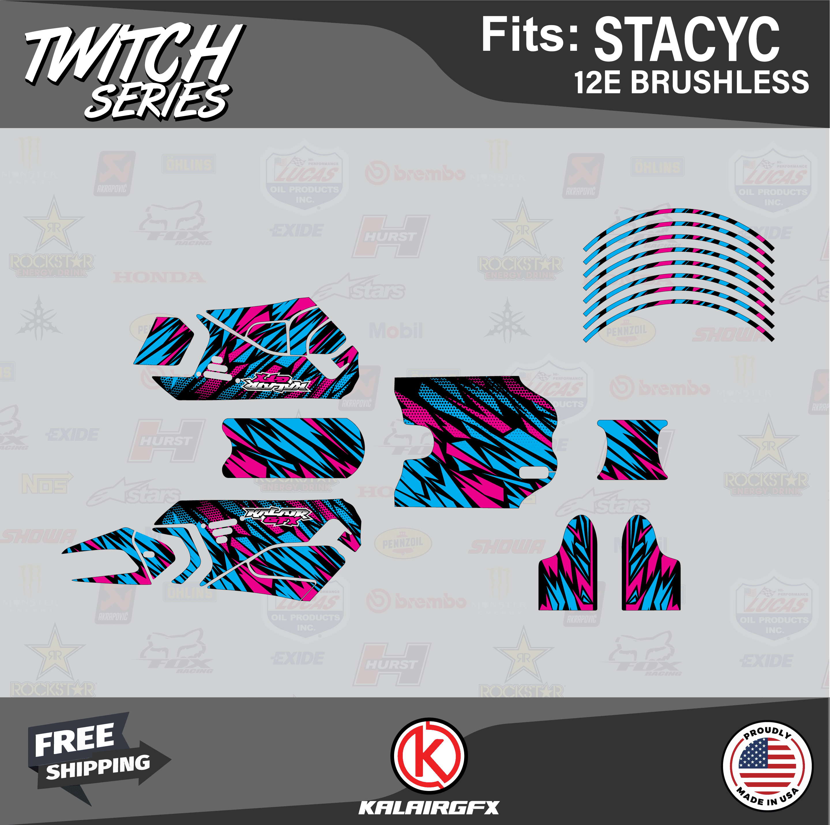 Kalair GFX Graphics Kit for Stacyc 12E BRUSHLESS (All Years) Twitch ...