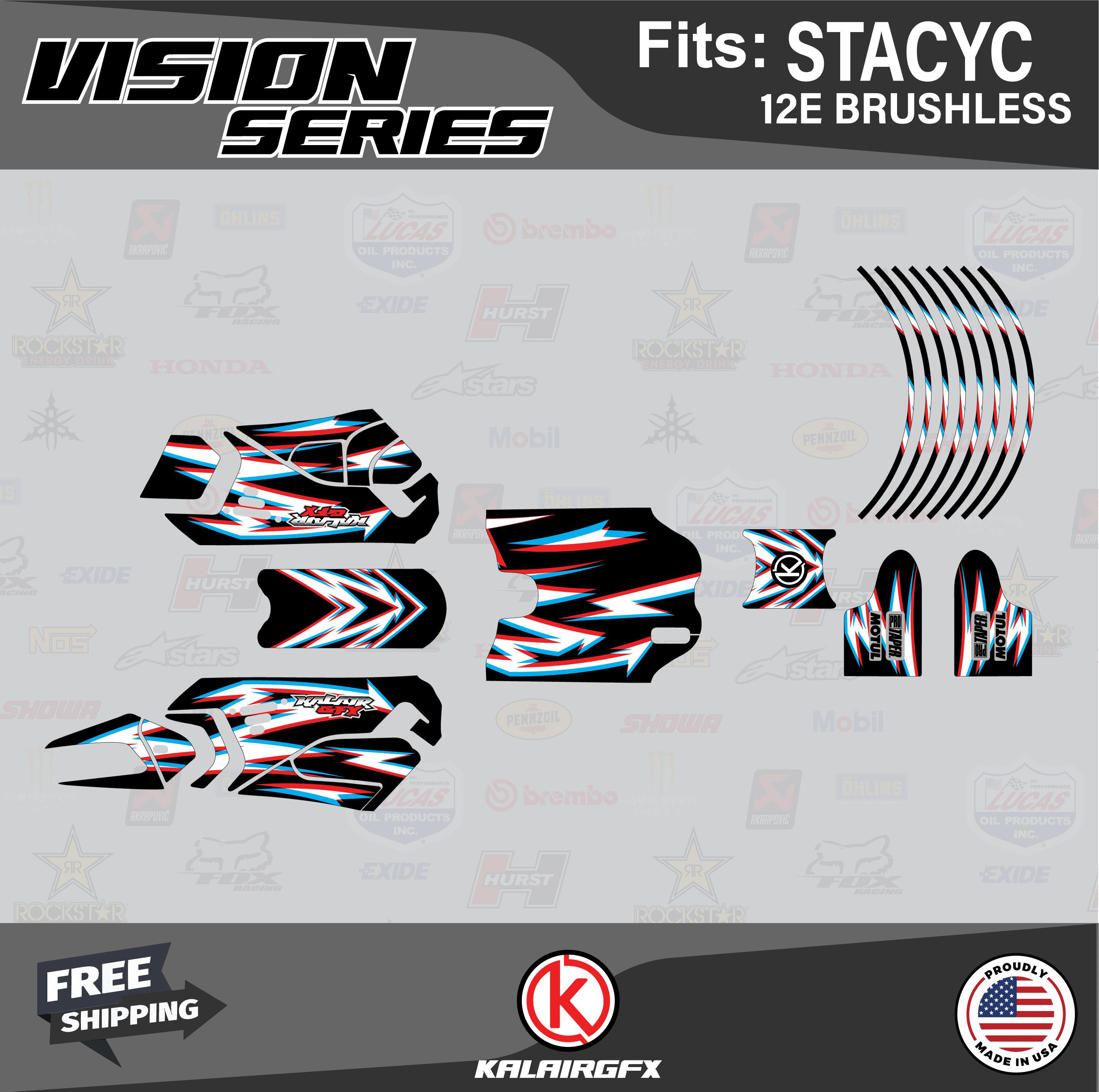 Kalair GFX Graphics Kit for Stacyc 12E BRUSHLESS (All Years) Vision ...