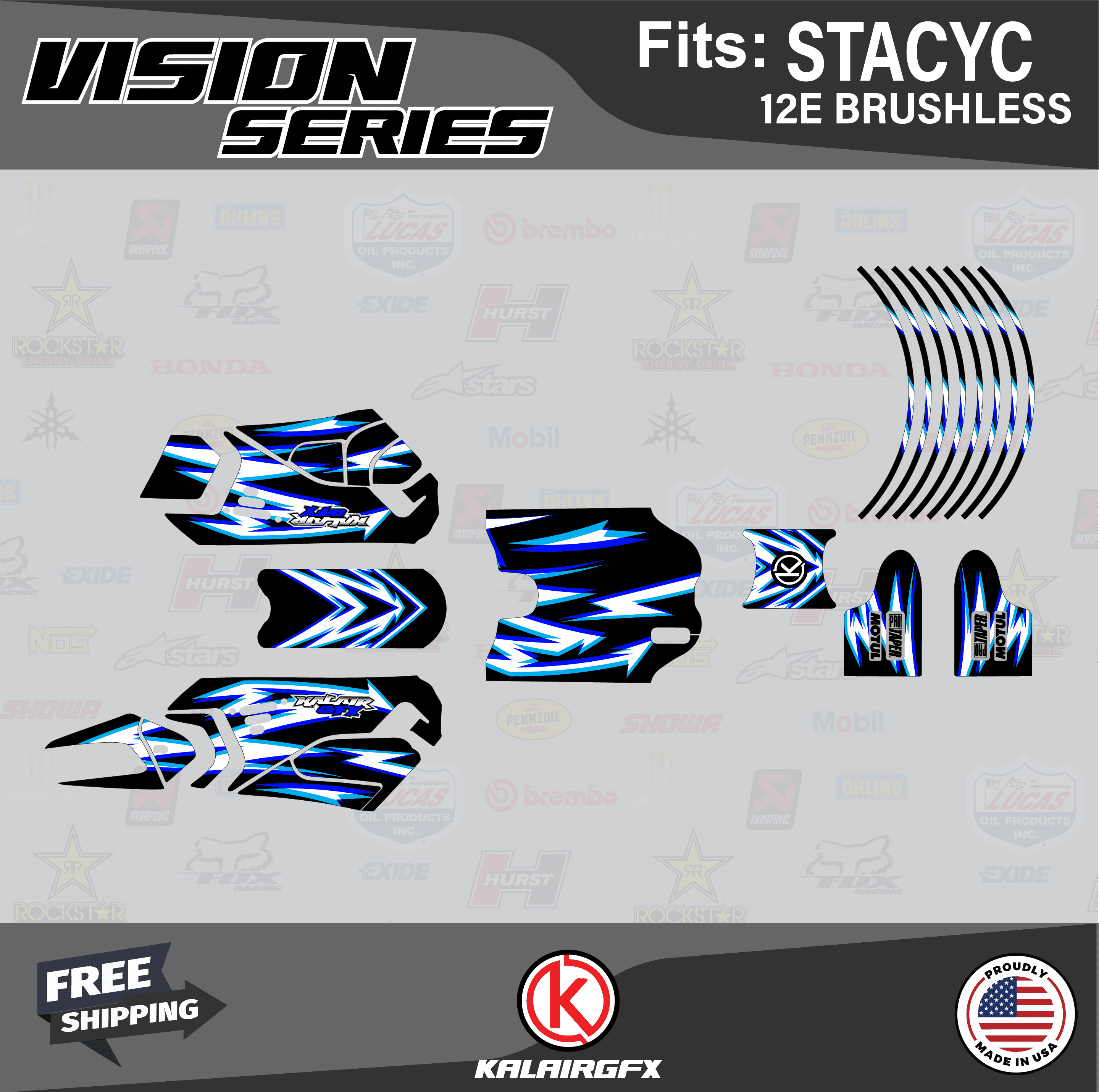 Kalair GFX Graphics Kit for Stacyc 12E BRUSHLESS (All Years) Vision ...