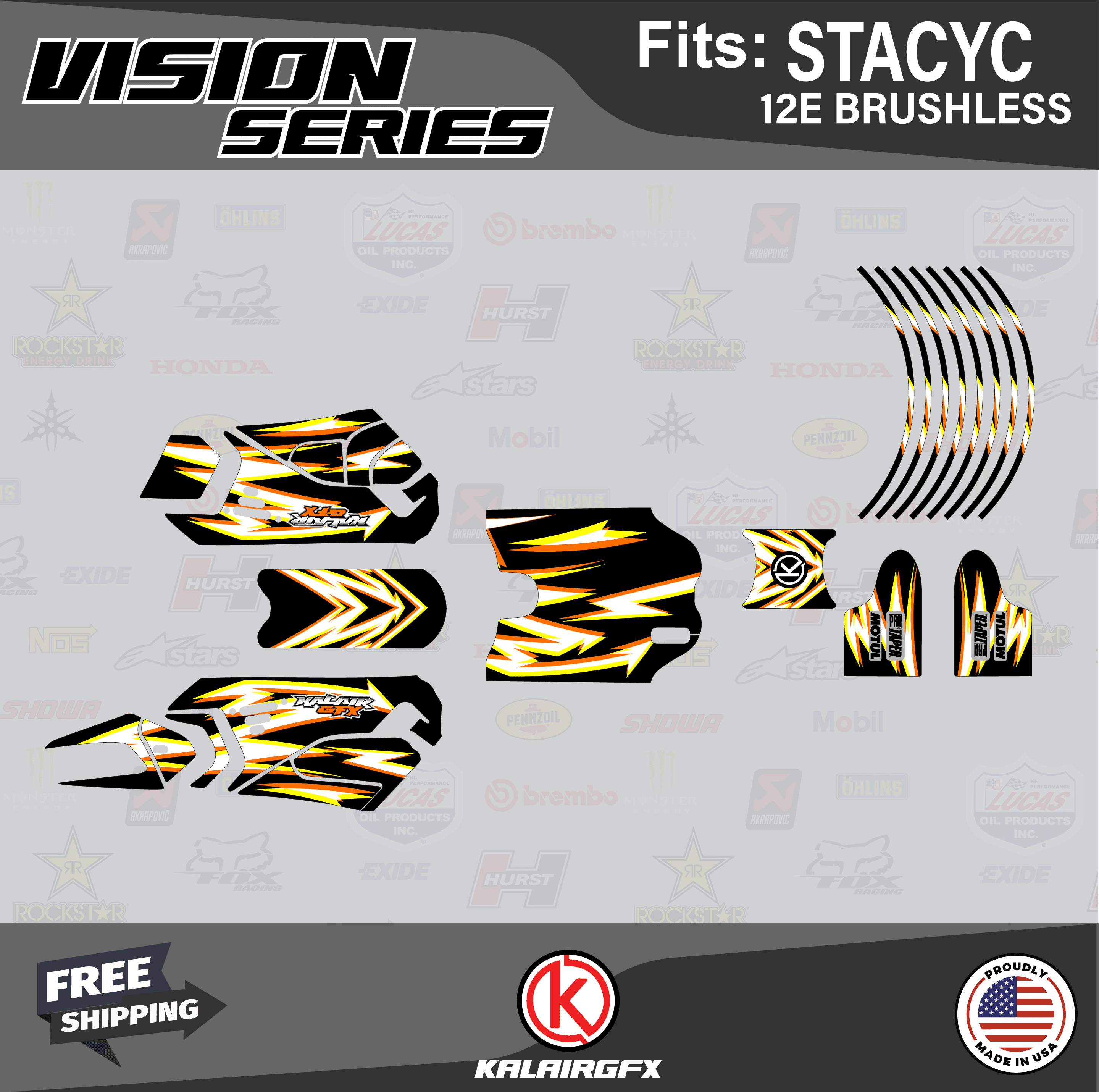 Kalair GFX Graphics Kit for Stacyc 12E BRUSHLESS (All Years) Vision ...