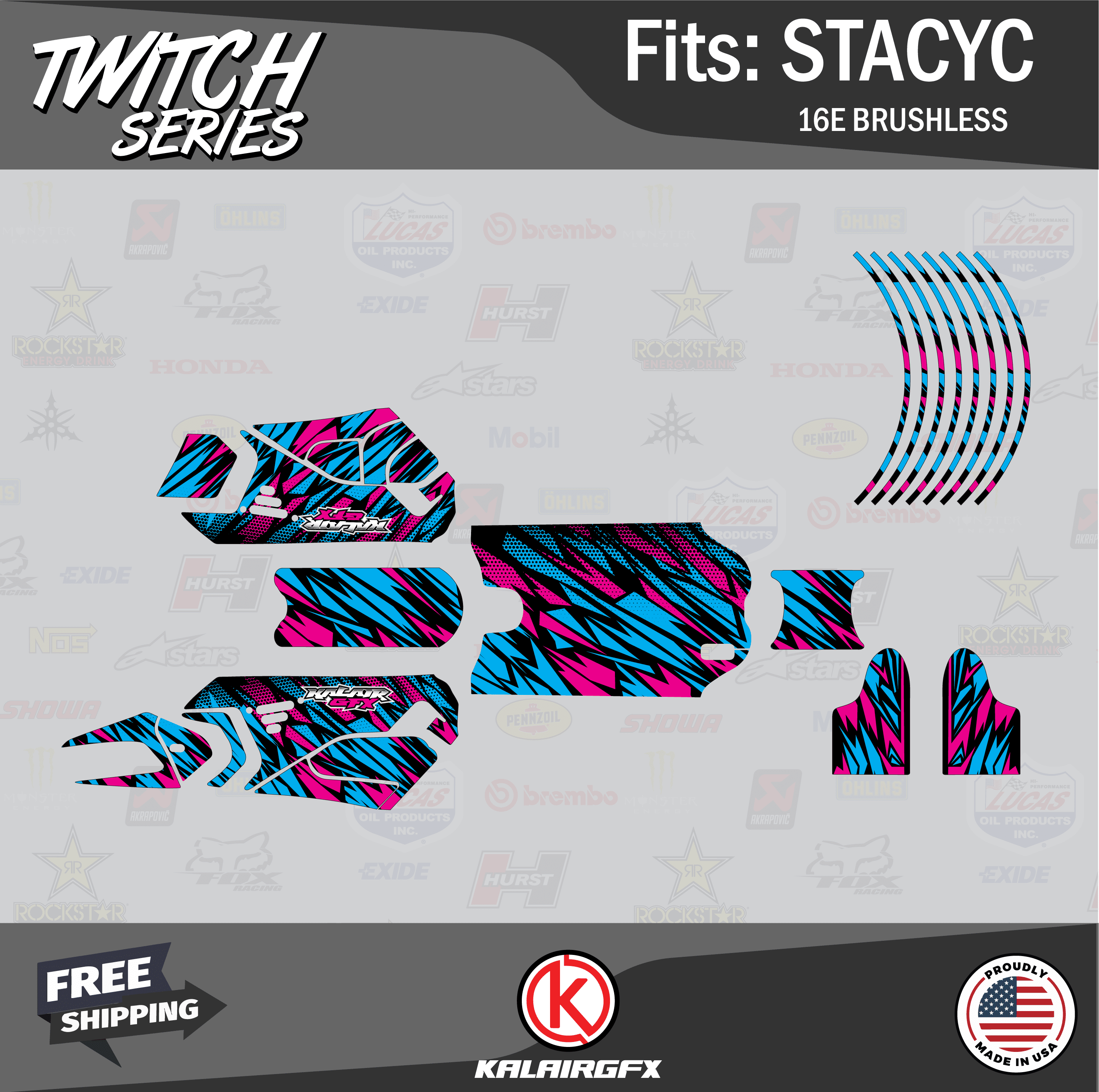 Kalair GFX Graphics Kit for Stacyc 16E BRUSHLESS (All Years) Twitch ...