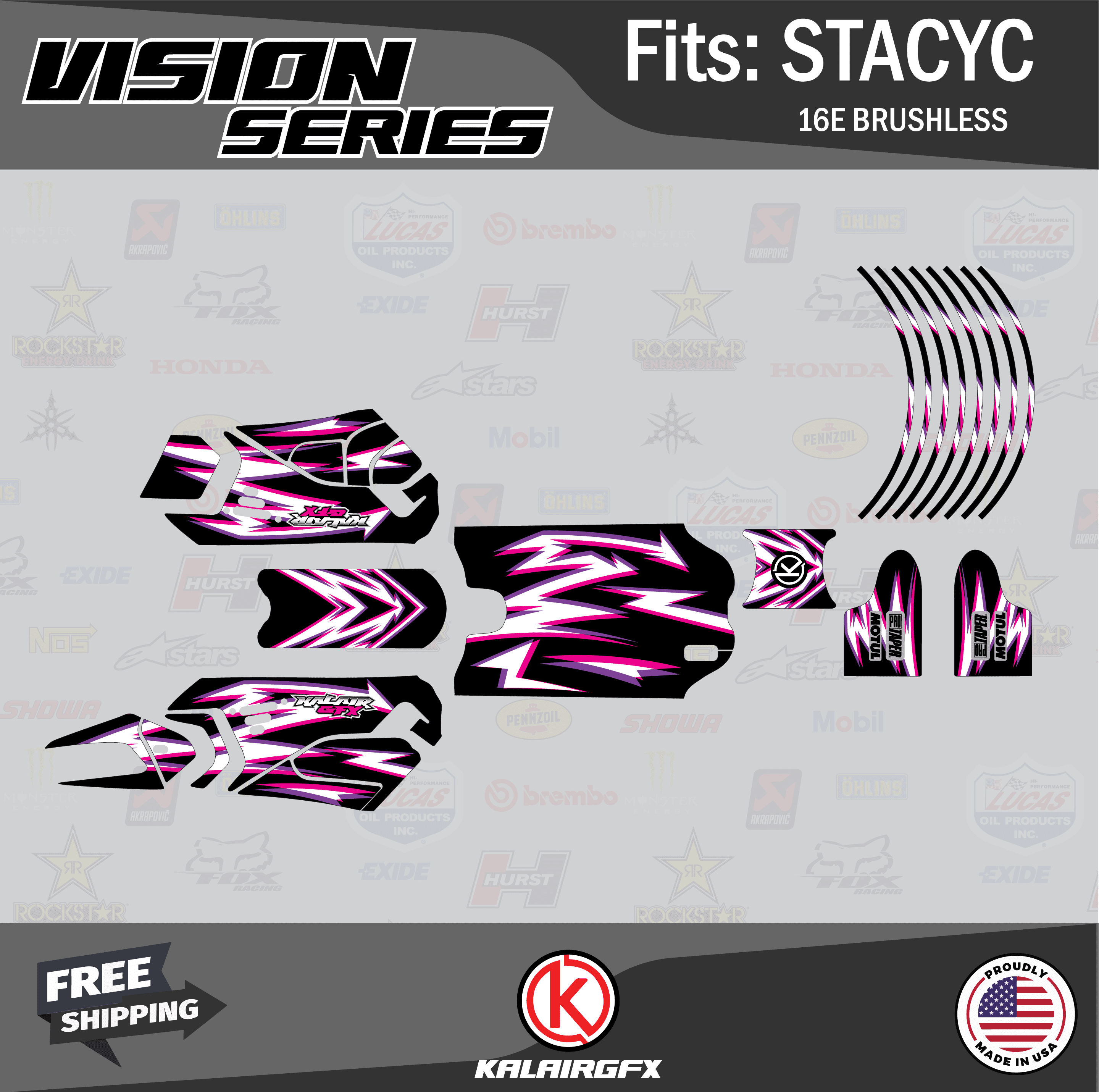 Kalair GFX Graphics Kit for Stacyc 16E BRUSHLESS (All Years) Vision ...