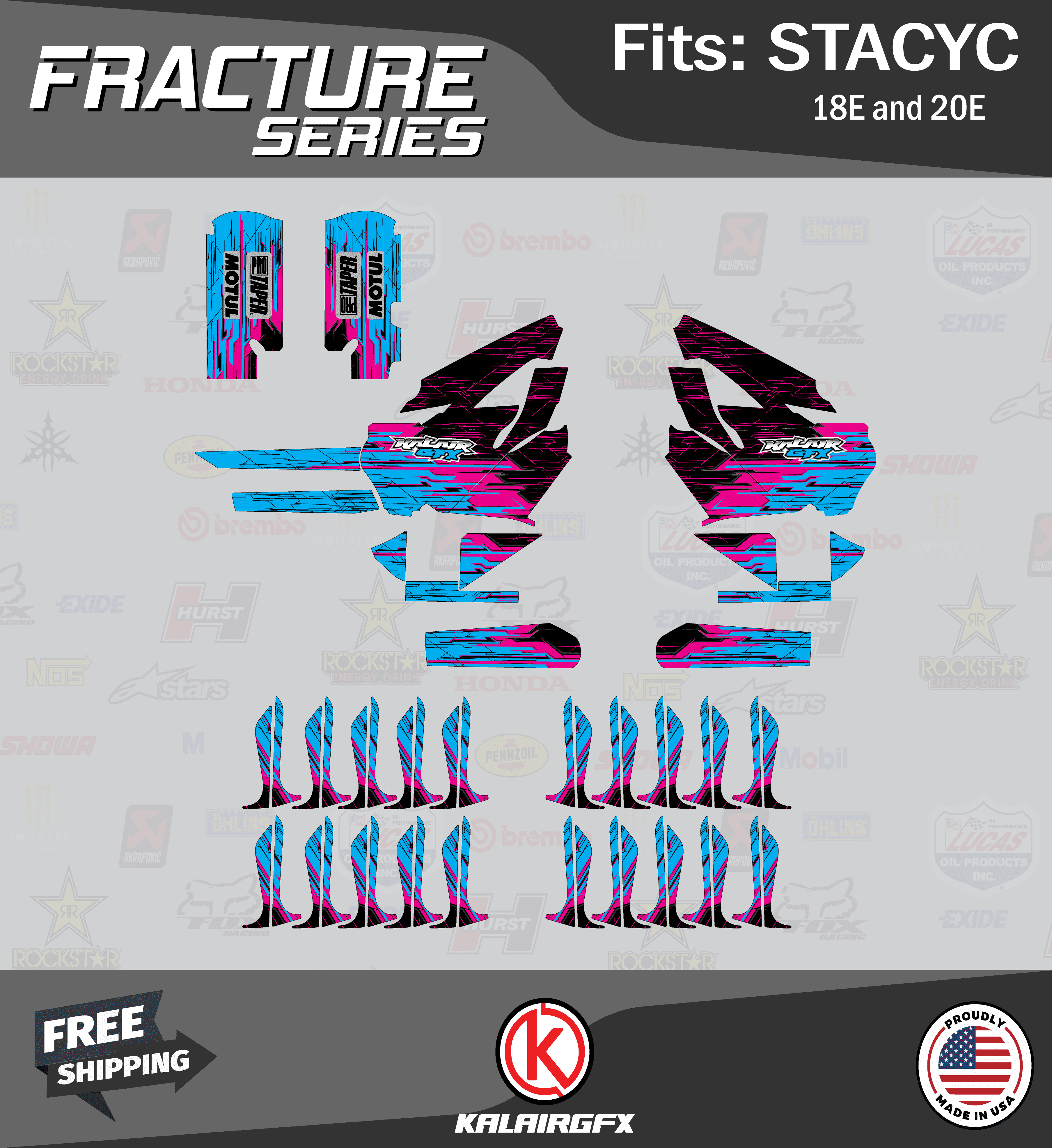 Kalair GFX Graphics Kit for Stacyc 18E 20E Electric Bike (All Years ...