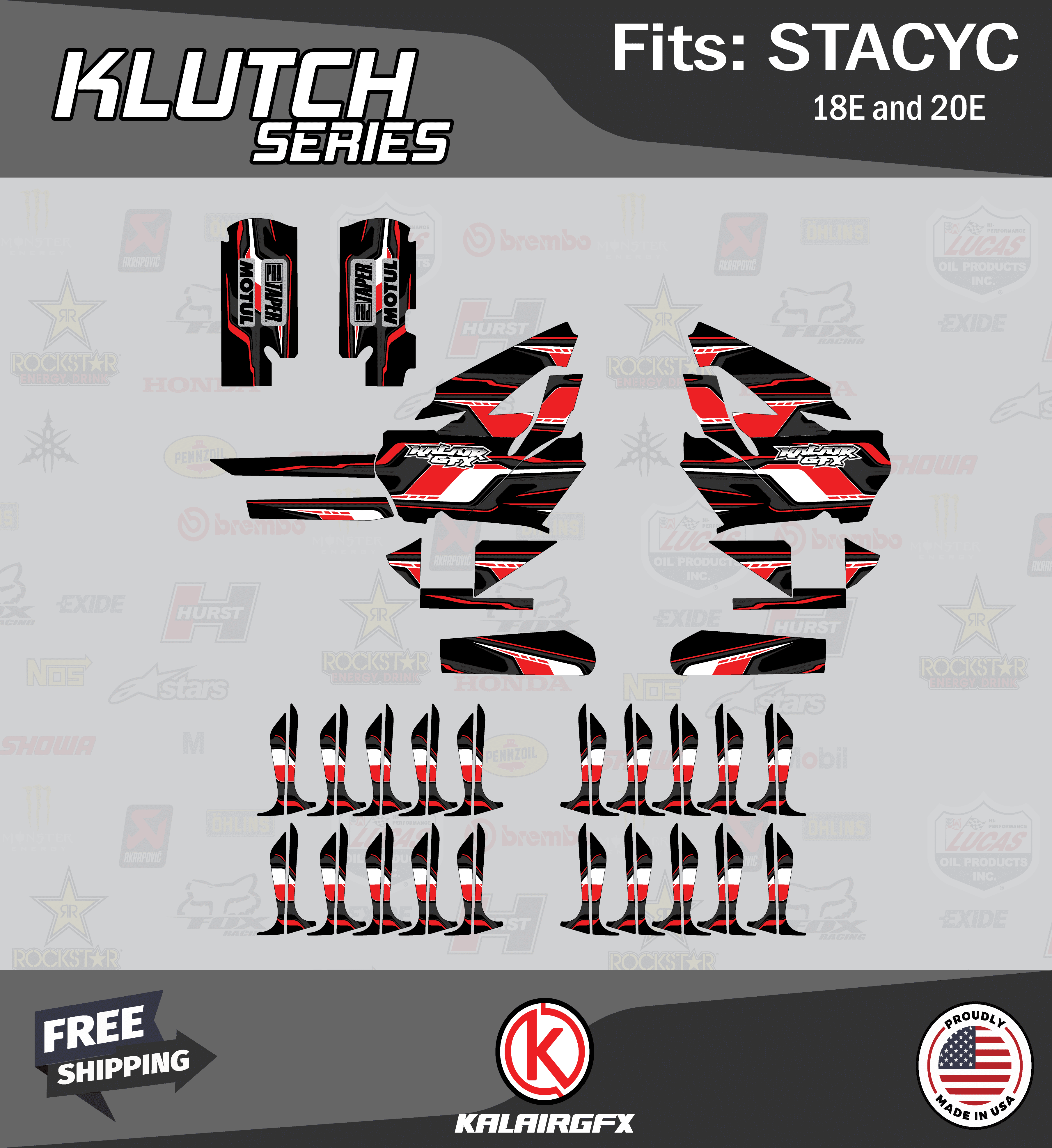 Kalair GFX Graphics Kit for Stacyc 18E 20E Electric Bike (All Years ...