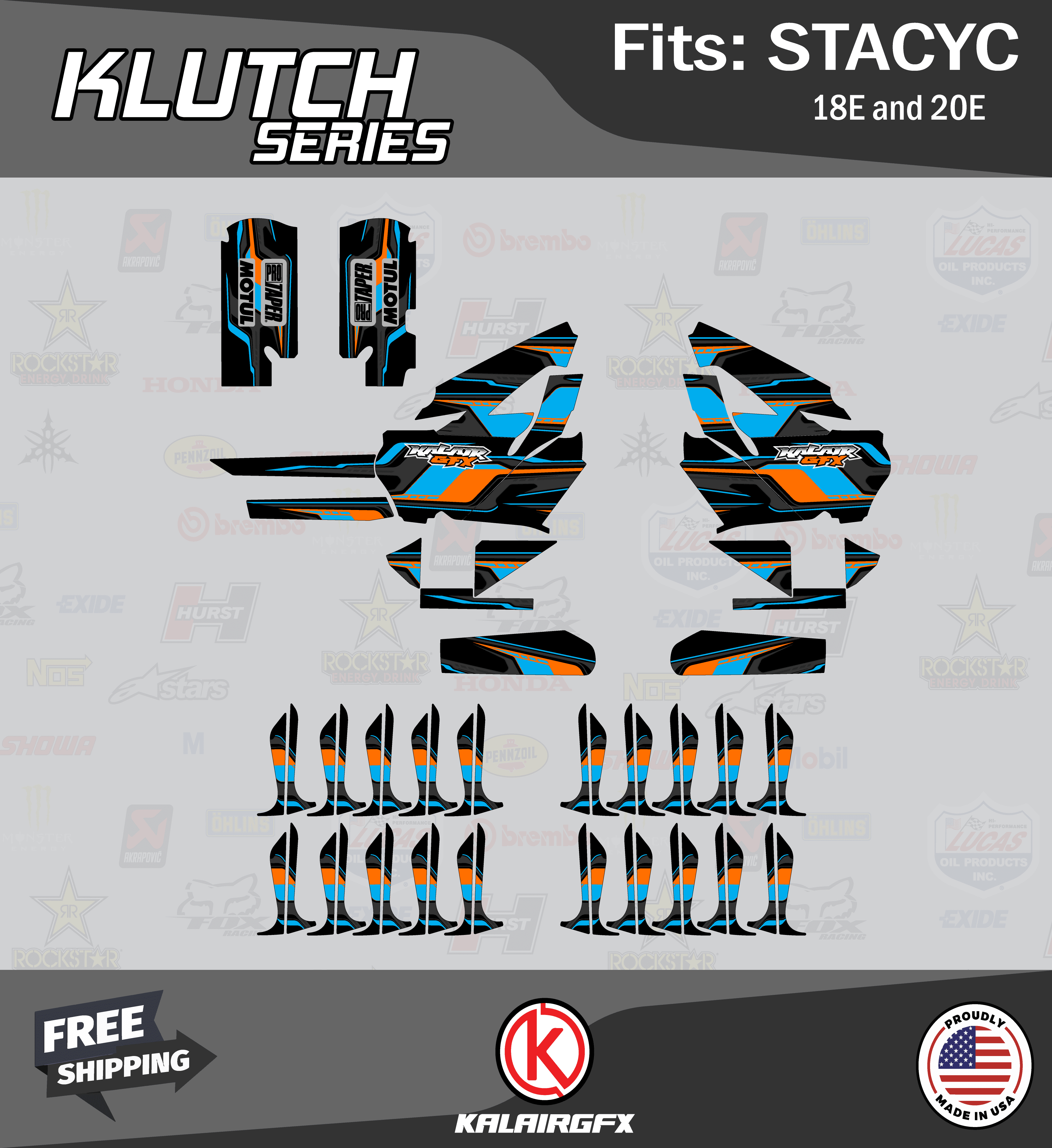 Kalair GFX Graphics Kit for Stacyc 18E 20E Electric Bike (All Years ...