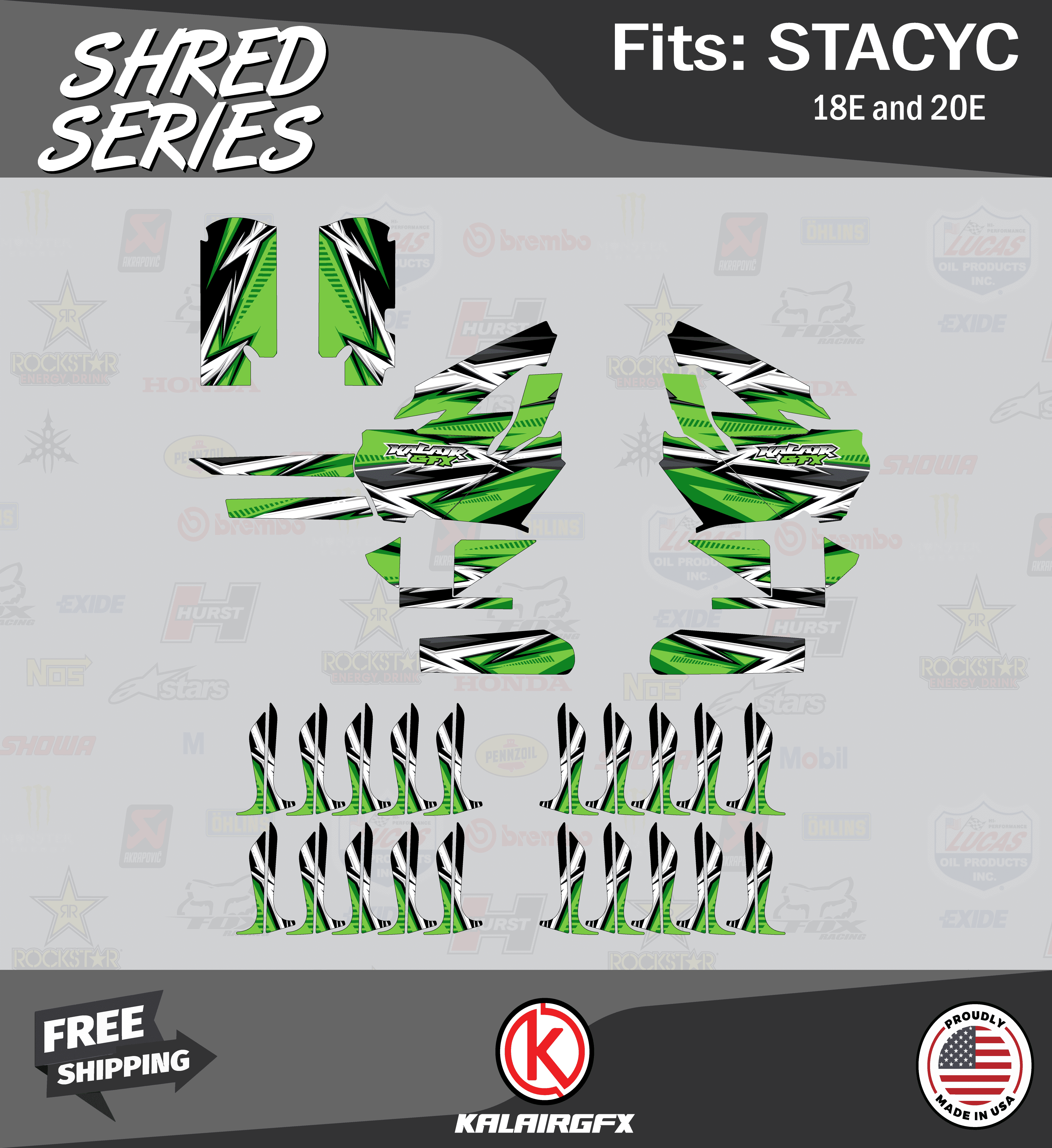 Kalair GFX Graphics Kit for Stacyc 18E 20E Electric Bike (All Years ...