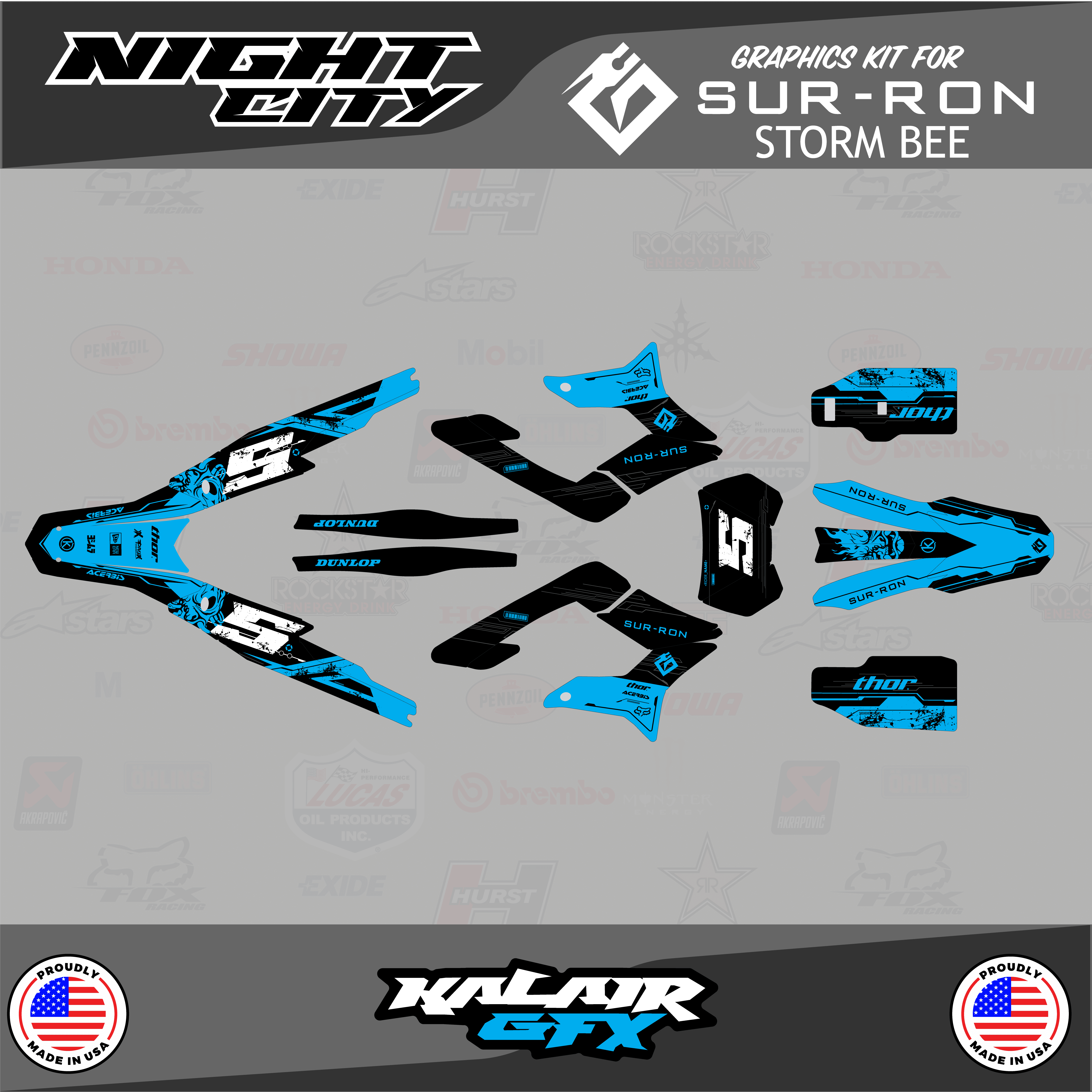 Kalair GFX Graphics Kit for Surron STORM BEE (All Years) Nightcity ...