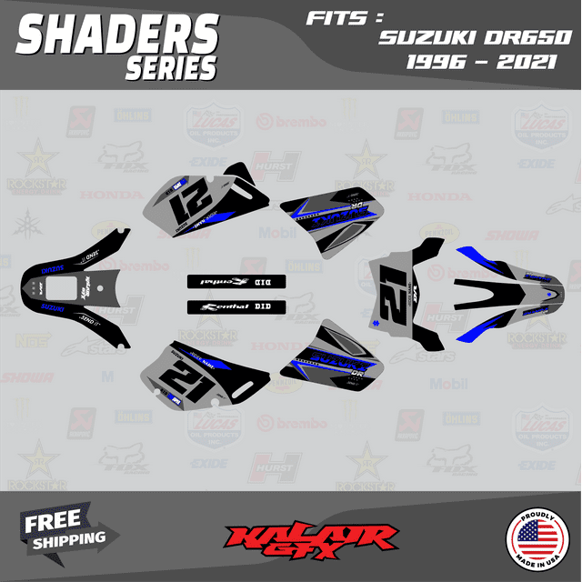 Kalair GFX Graphics Kit for Suzuki DR650 (1996-2021) Shaders Series ...