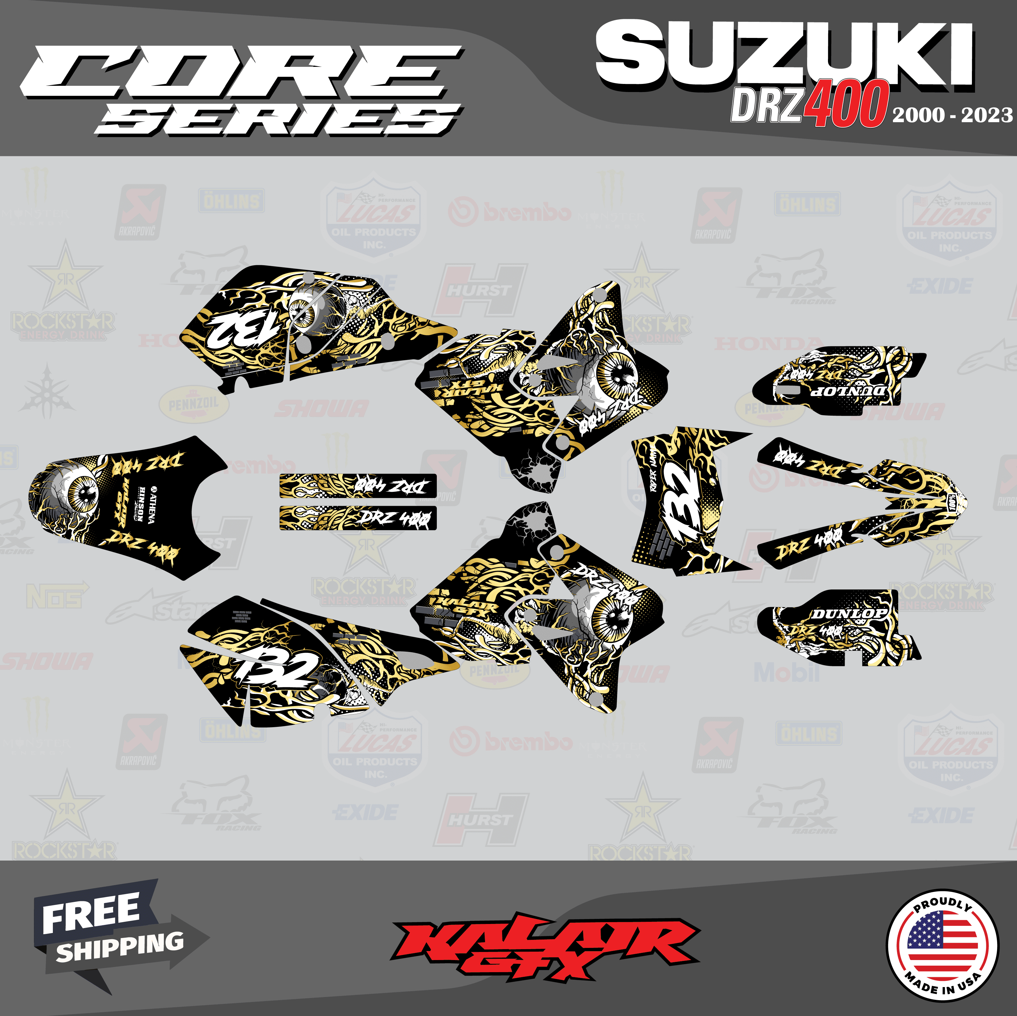 Kalair GFX Graphics Kit for Suzuki DRZ400SM (2001-2023) Core Series ...