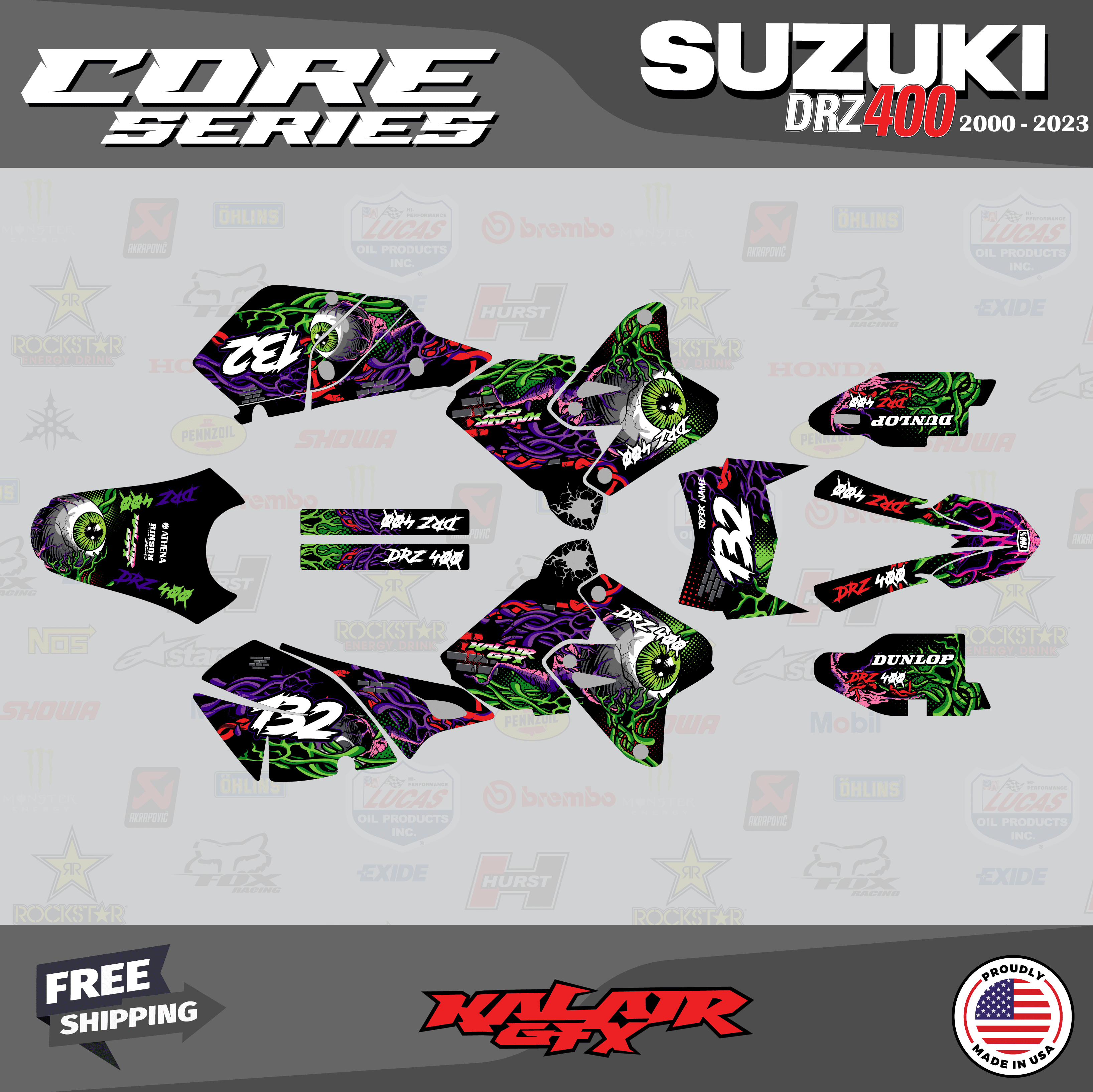 Kalair GFX Graphics Kit for Suzuki DRZ400SM (2001-2023) Core Series ...