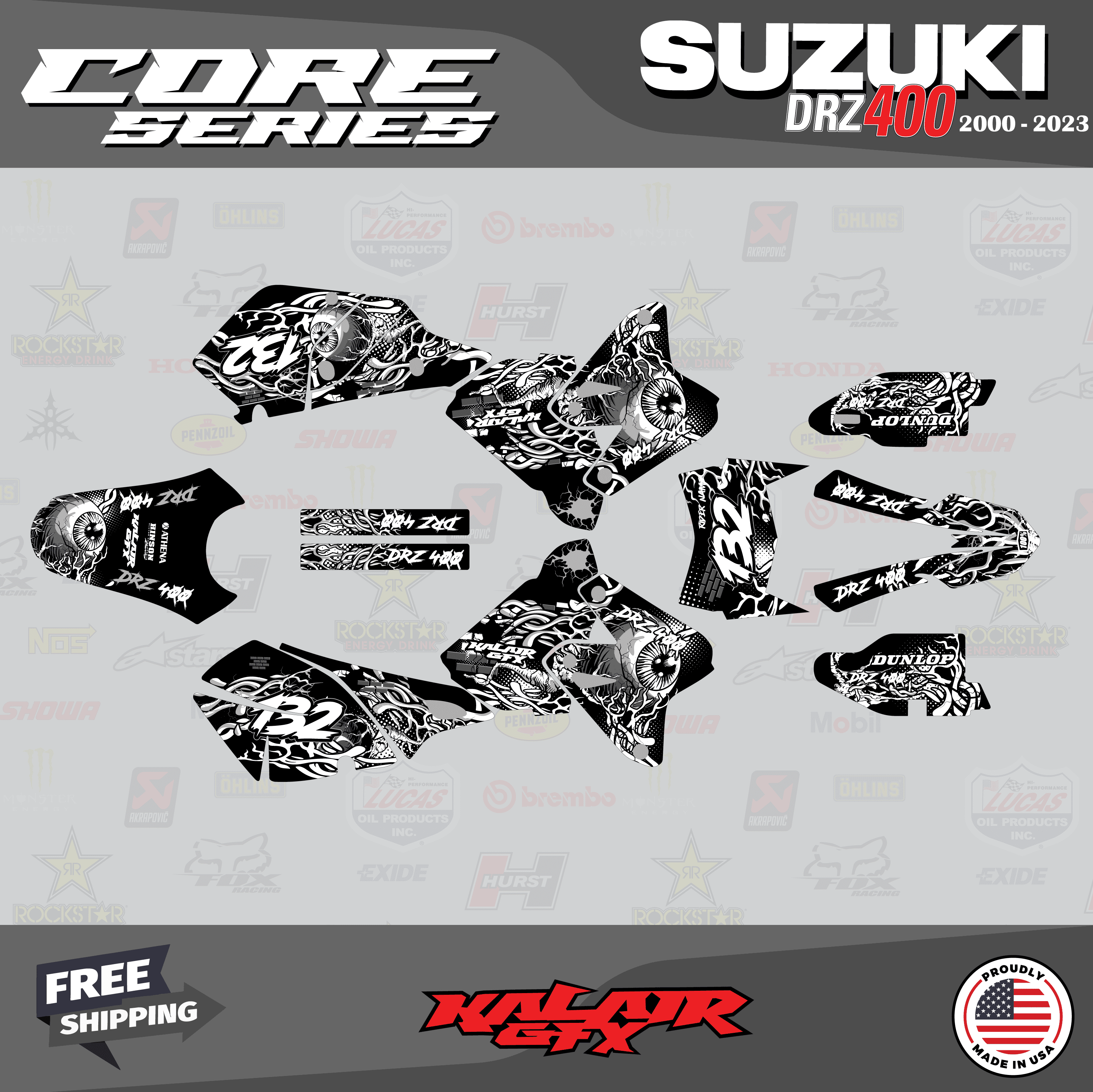 Kalair GFX Graphics Kit for Suzuki DRZ400SM (2001-2023) Core Series ...