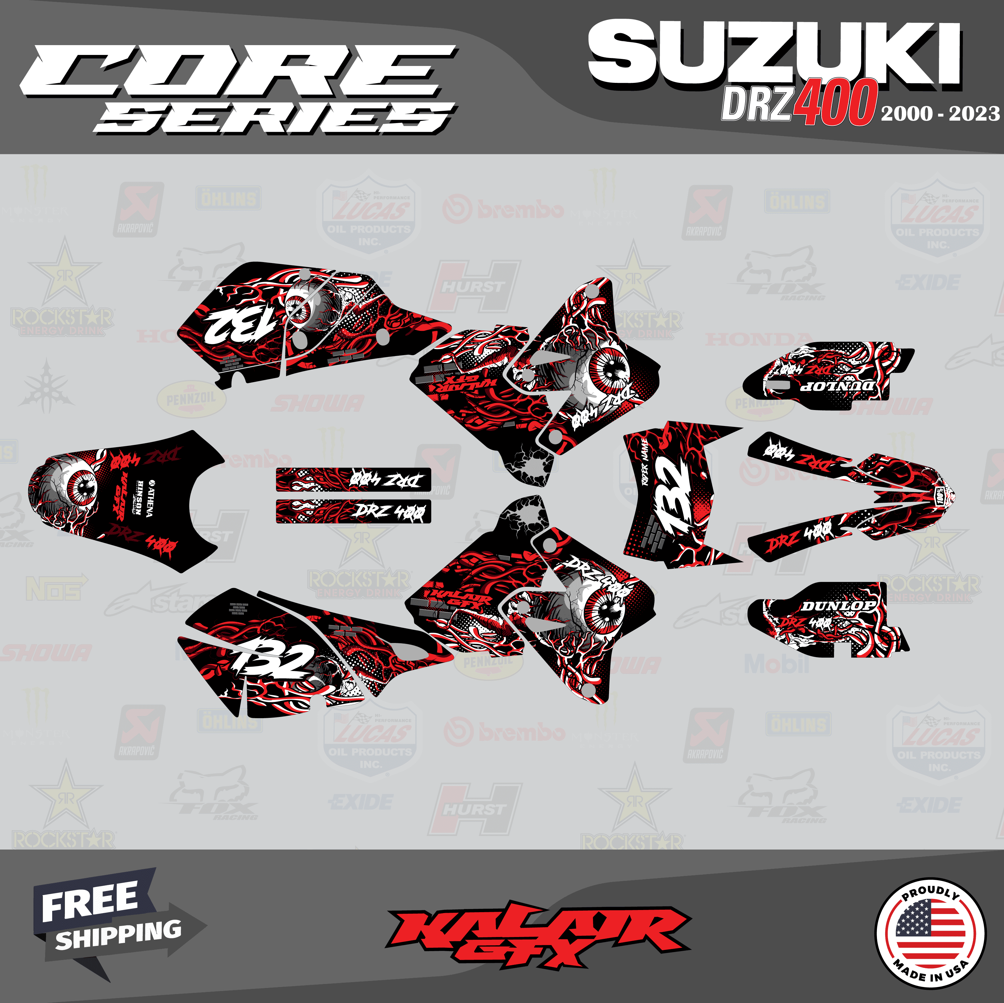 Kalair GFX Graphics Kit for Suzuki DRZ400SM (2001-2023) Core Series ...