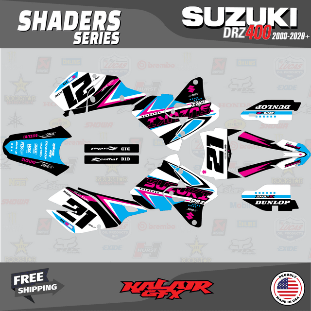 Kalair GFX Graphics Kit for Suzuki DRZ400SM (2001-2023) Shaders Series ...