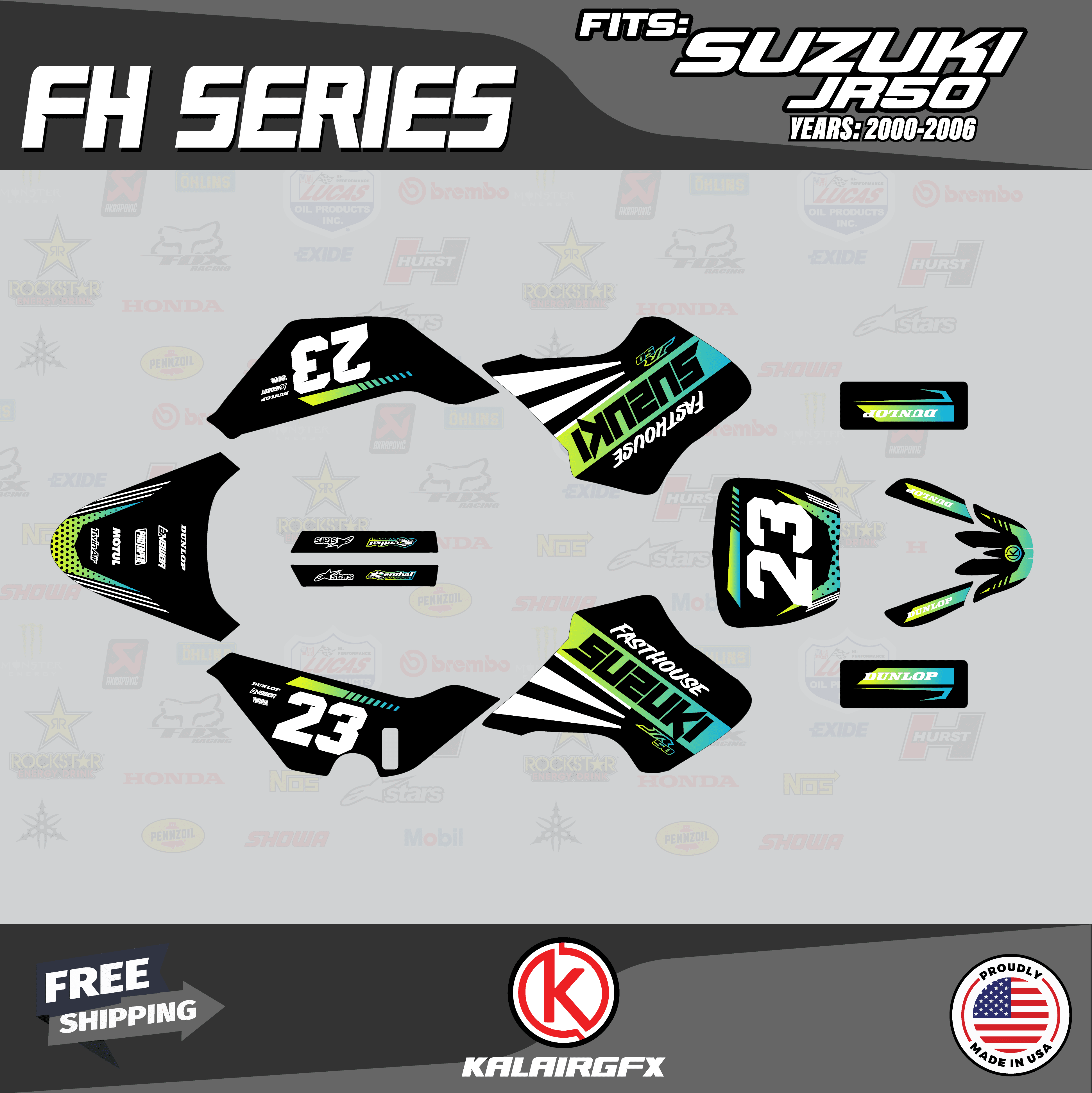 Kalair GFX Graphics Kit for Suzuki JR50 (All Years) Fh Series - Walmart.com