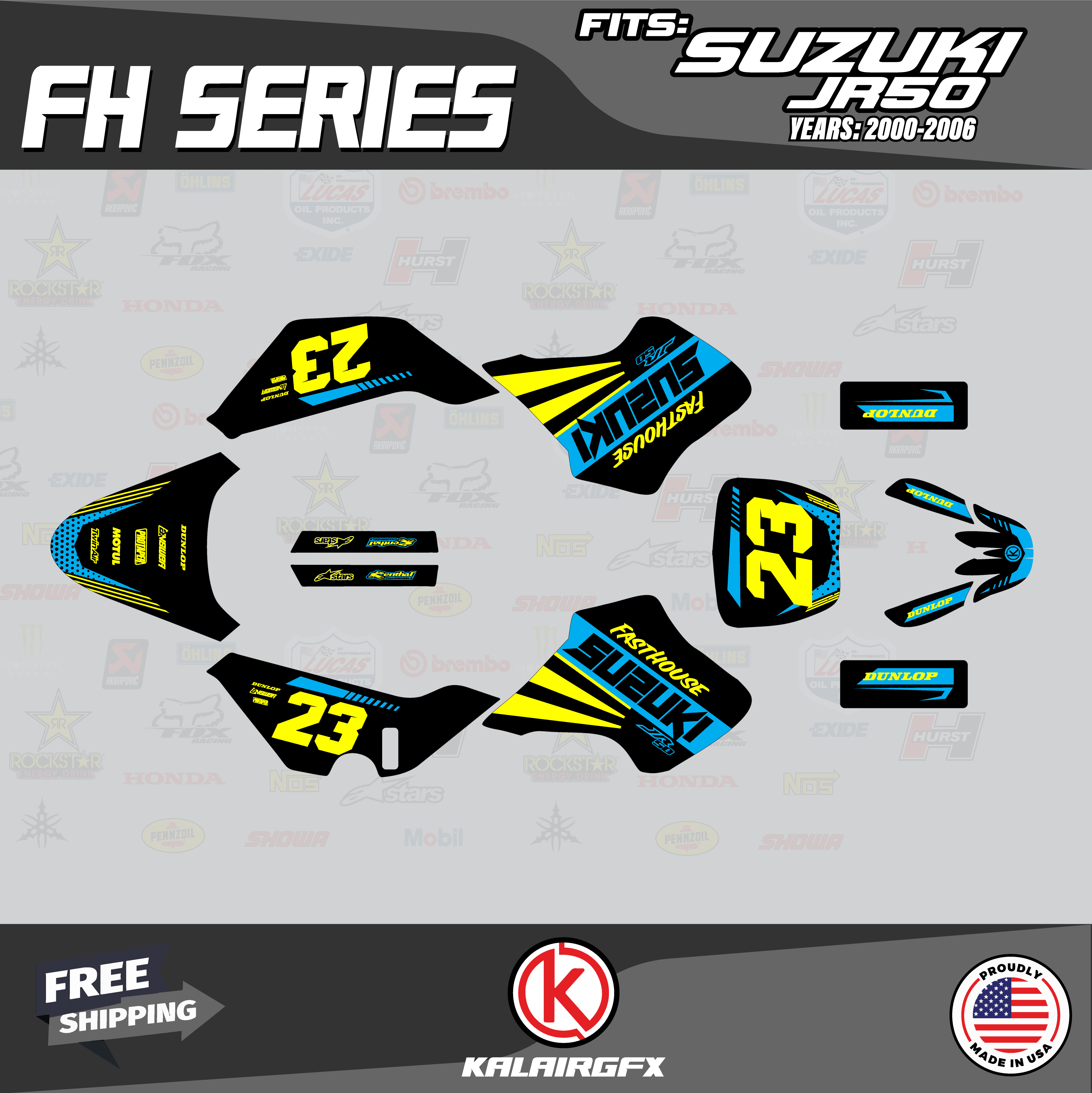 Kalair GFX Graphics Kit for Suzuki JR50 (All Years) Fh Series - Walmart.com