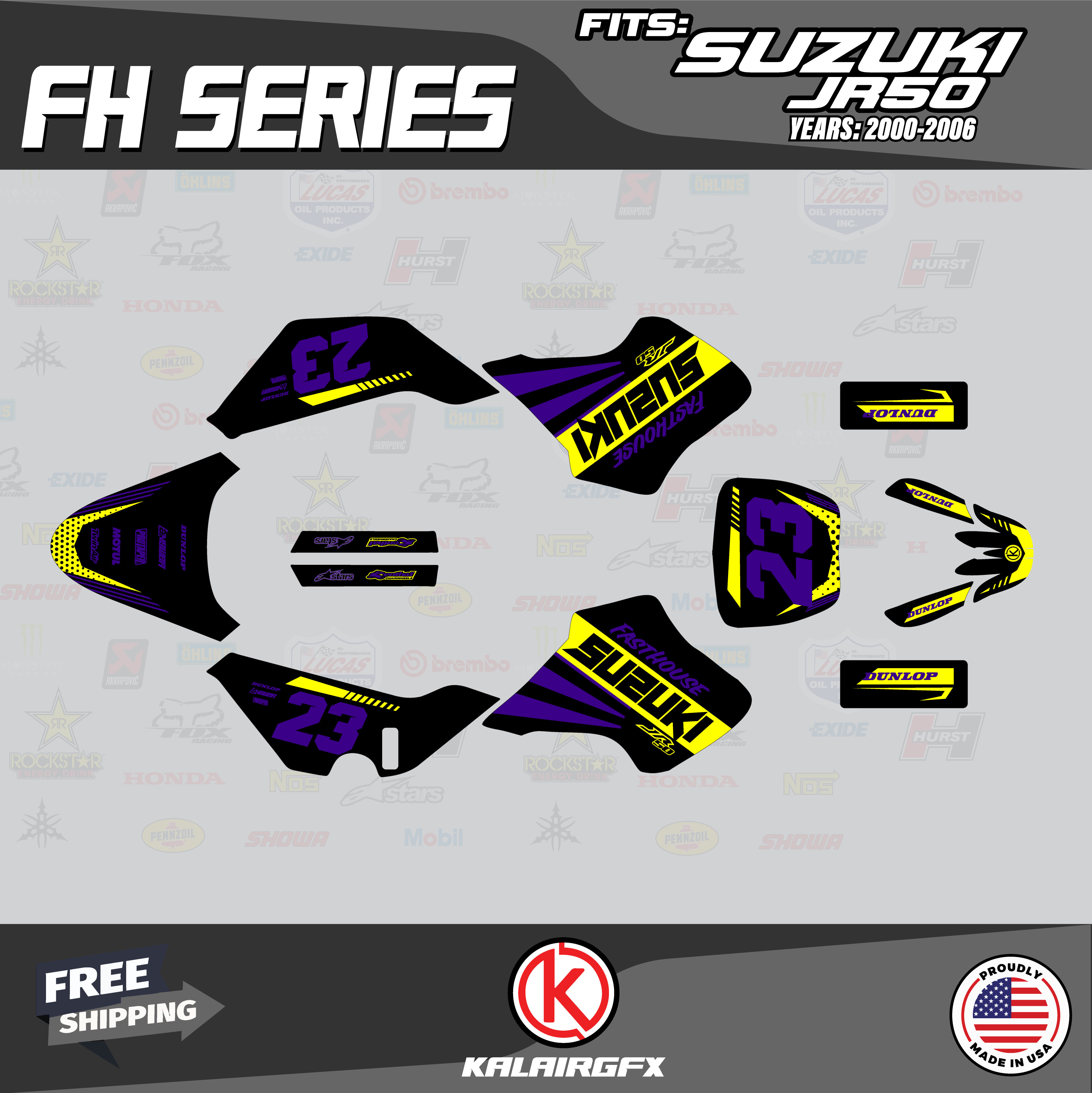 Kalair GFX Graphics Kit for Suzuki JR50 (All Years) Fh Series - Walmart.com