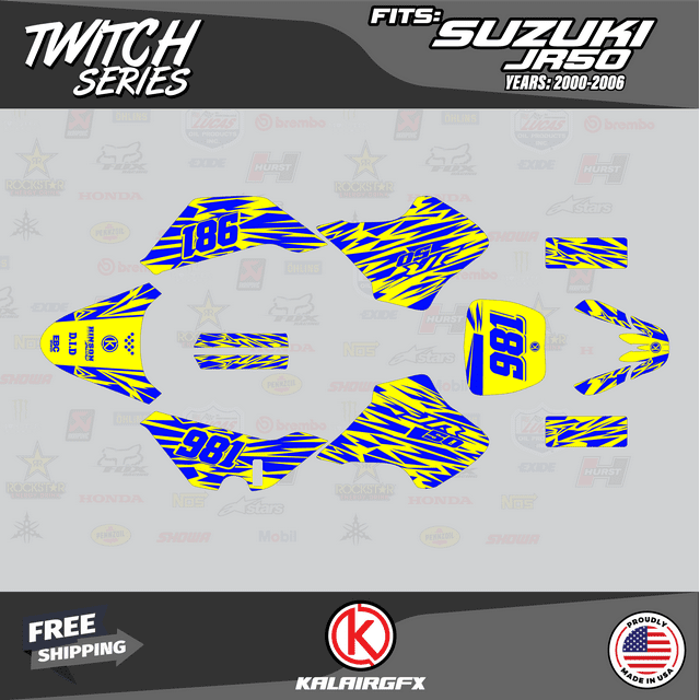 Kalair GFX Graphics Kit for Suzuki JR50 (All Years) Twitch Series ...