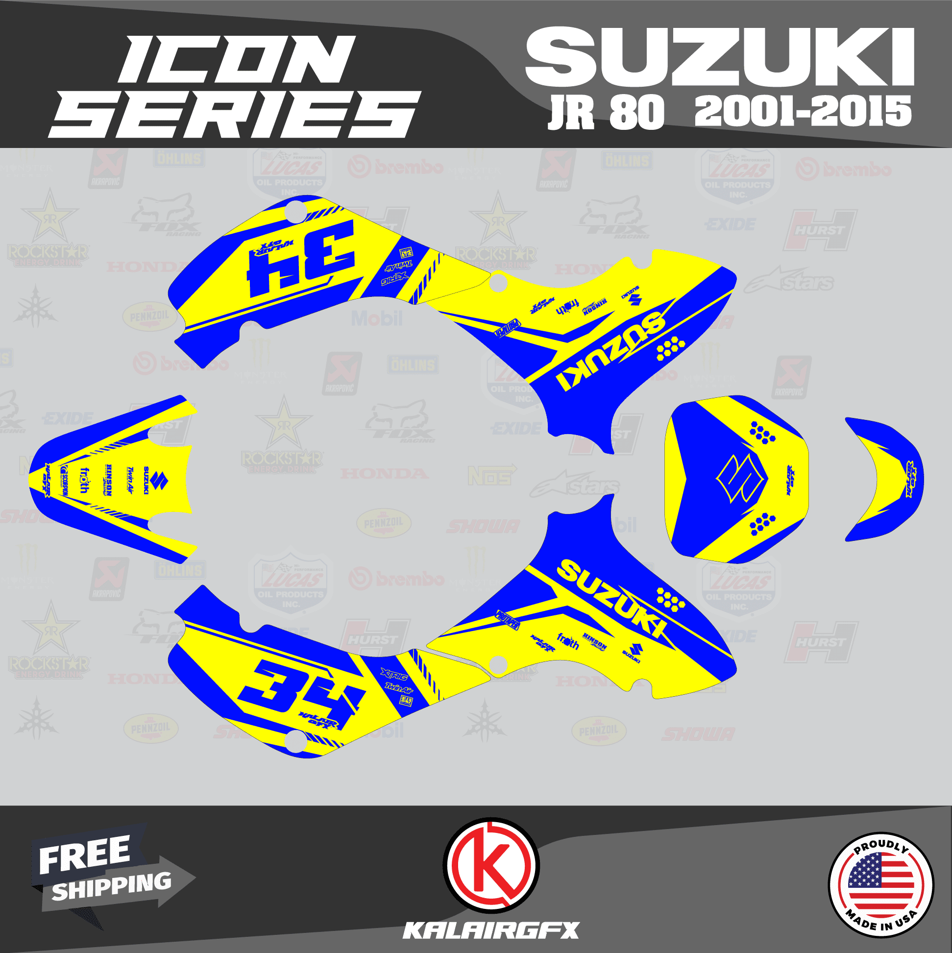 Kalair GFX Graphics Kit for Suzuki JR80 (2001-2015) Icon Series ...