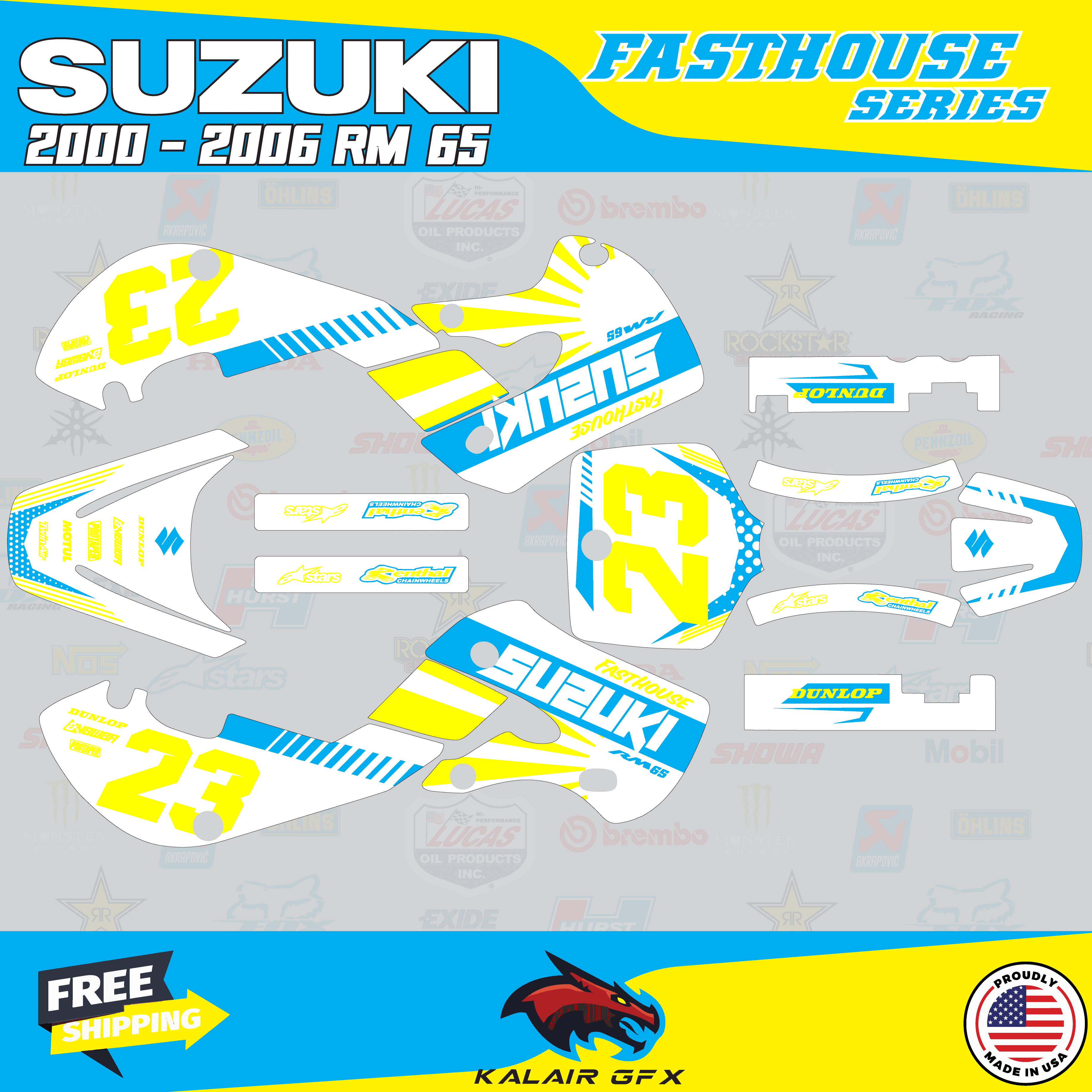 Kalair GFX Graphics Kit for Suzuki RM65 (2000-2006) Fh Series - Walmart.com