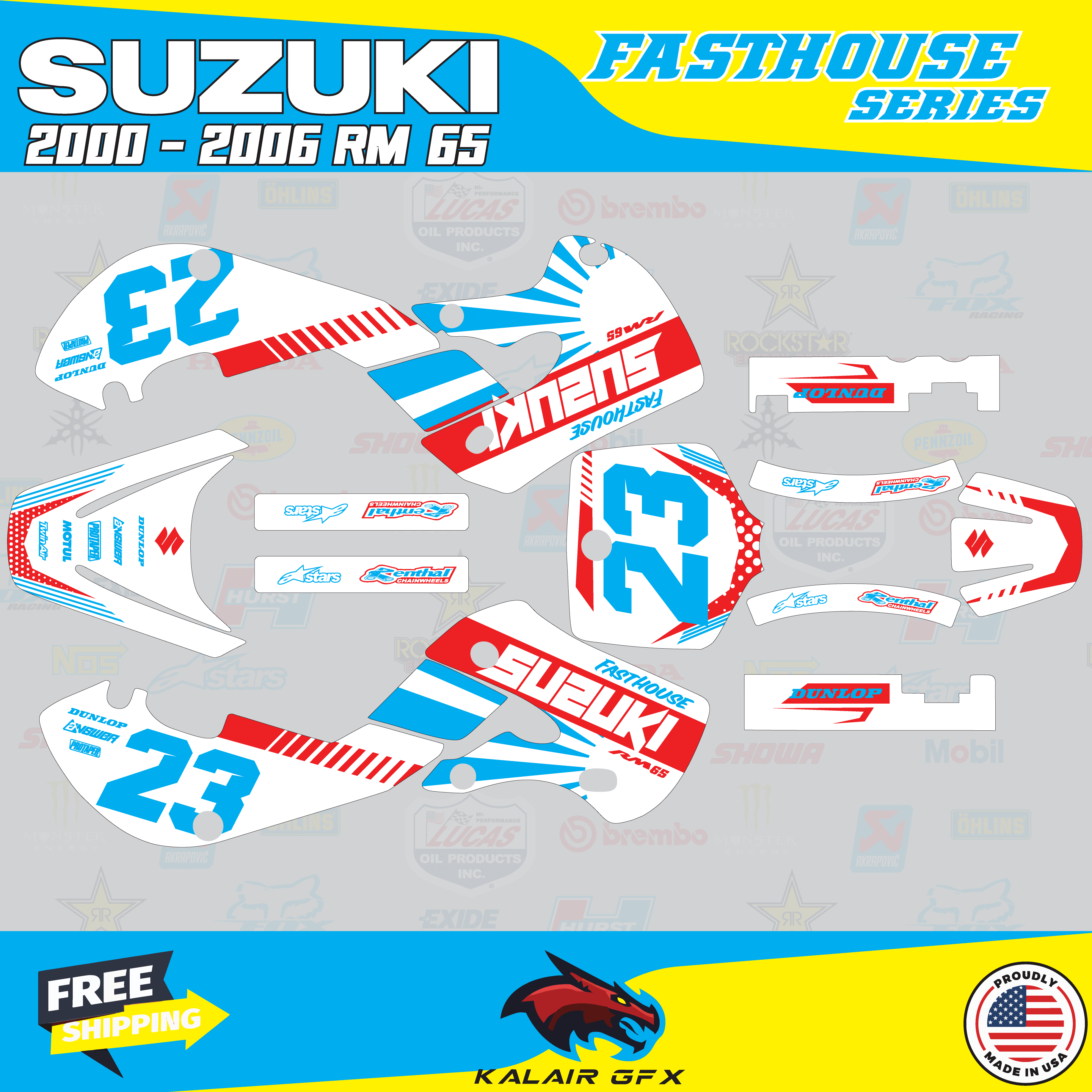 Kalair GFX Graphics Kit for Suzuki RM65 (2000-2006) Fh Series - Walmart.com