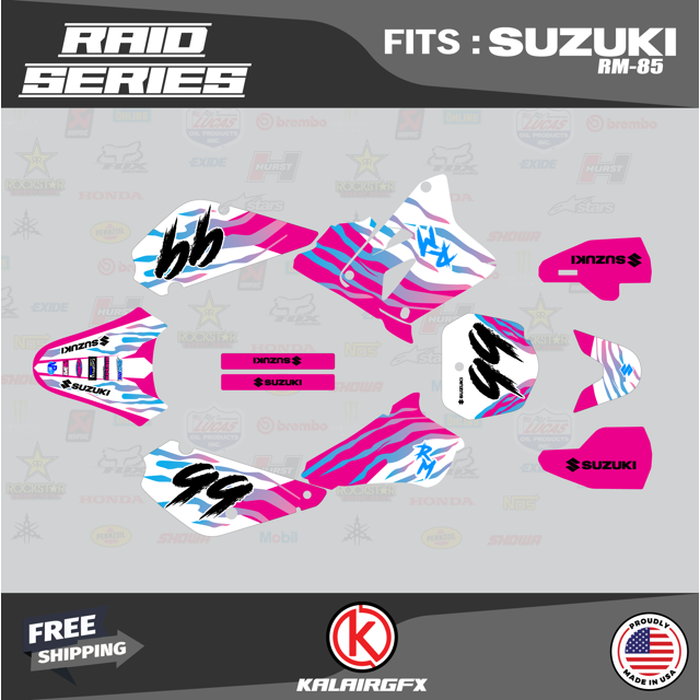 Kalair GFX Graphics Kit for Suzuki RM85 (2005-2020) Raid Series ...