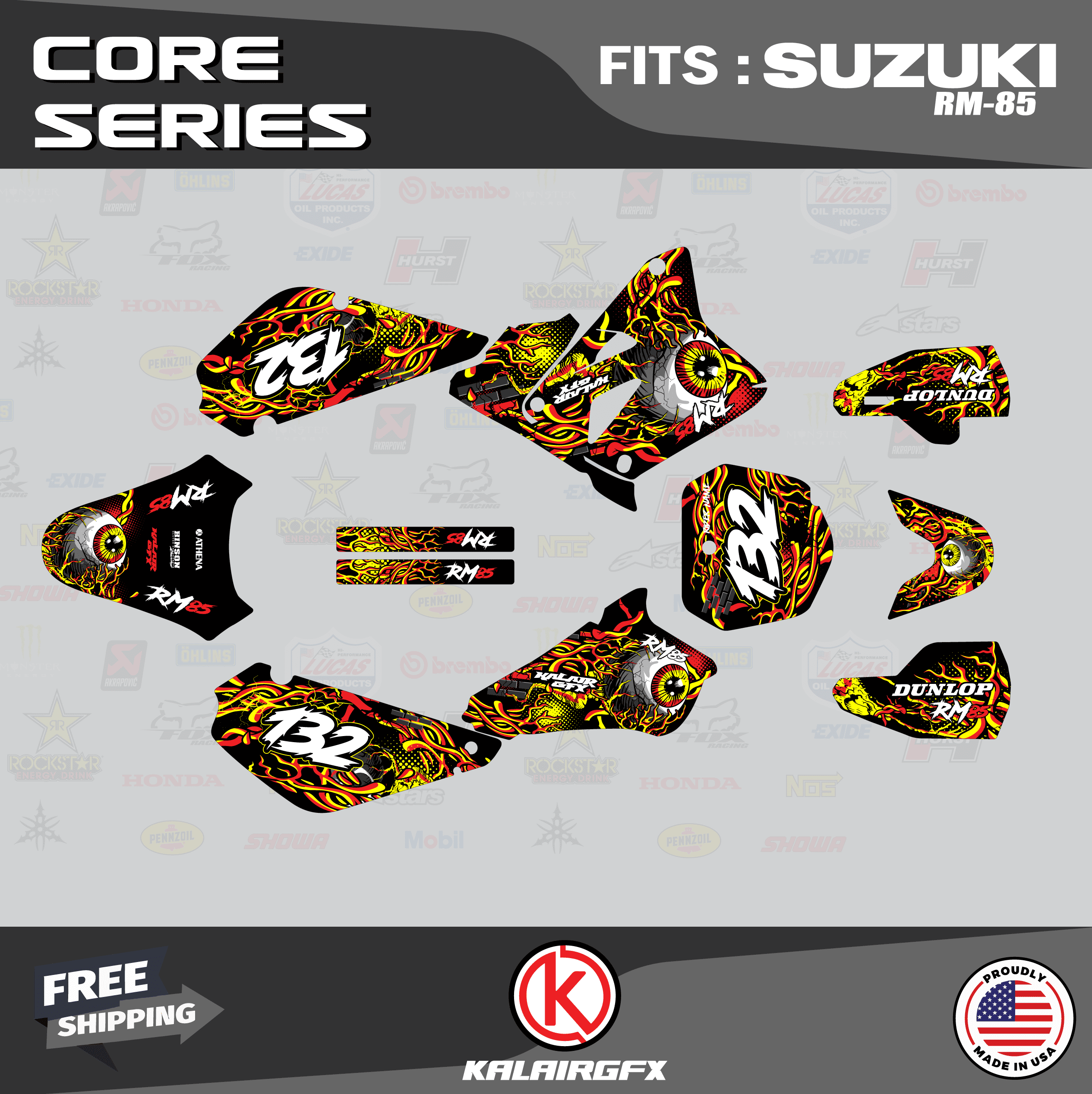 Kalair GFX Graphics Kit for Suzuki RM85 (2005-2023) Core Series ...