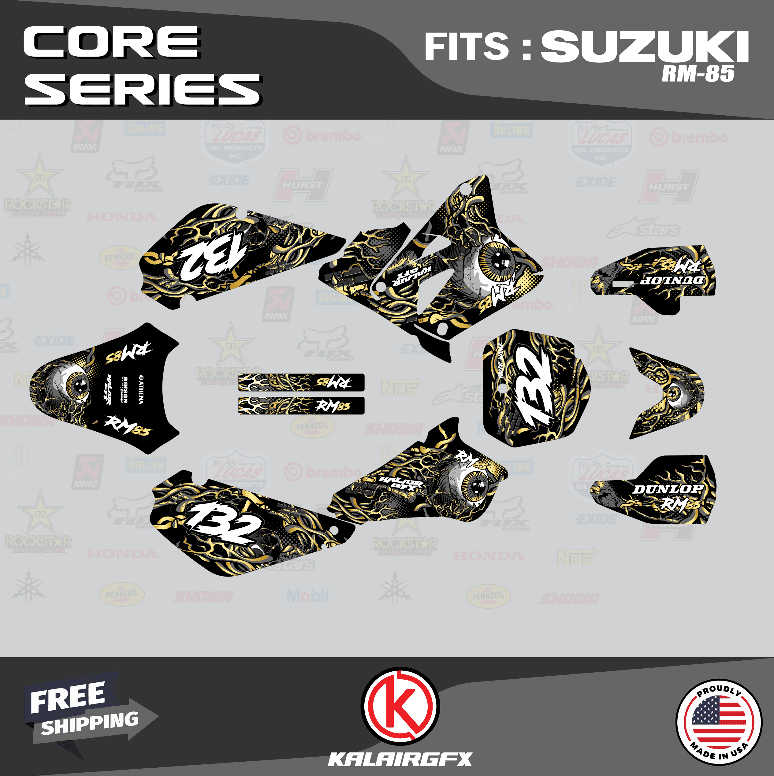 Kalair GFX Graphics Kit for Suzuki RM85 (2005-2023) Core Series ...
