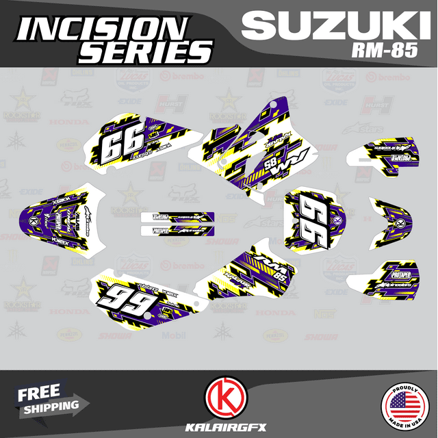 Kalair GFX Graphics Kit for Suzuki RM85 (2005-2023) Incision Series ...