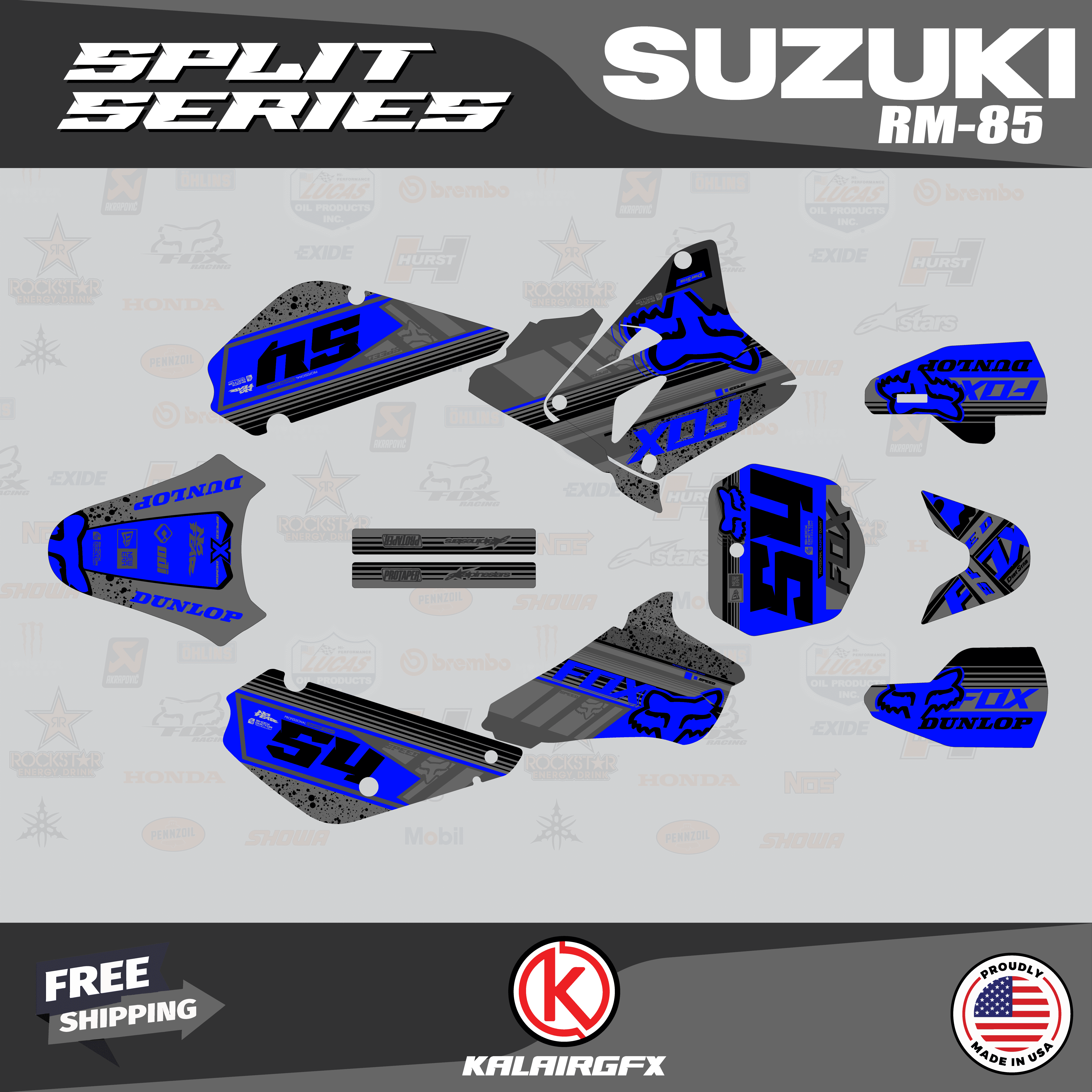 Kalair GFX Graphics Kit for Suzuki RM85 (2005-2023) Split Series ...