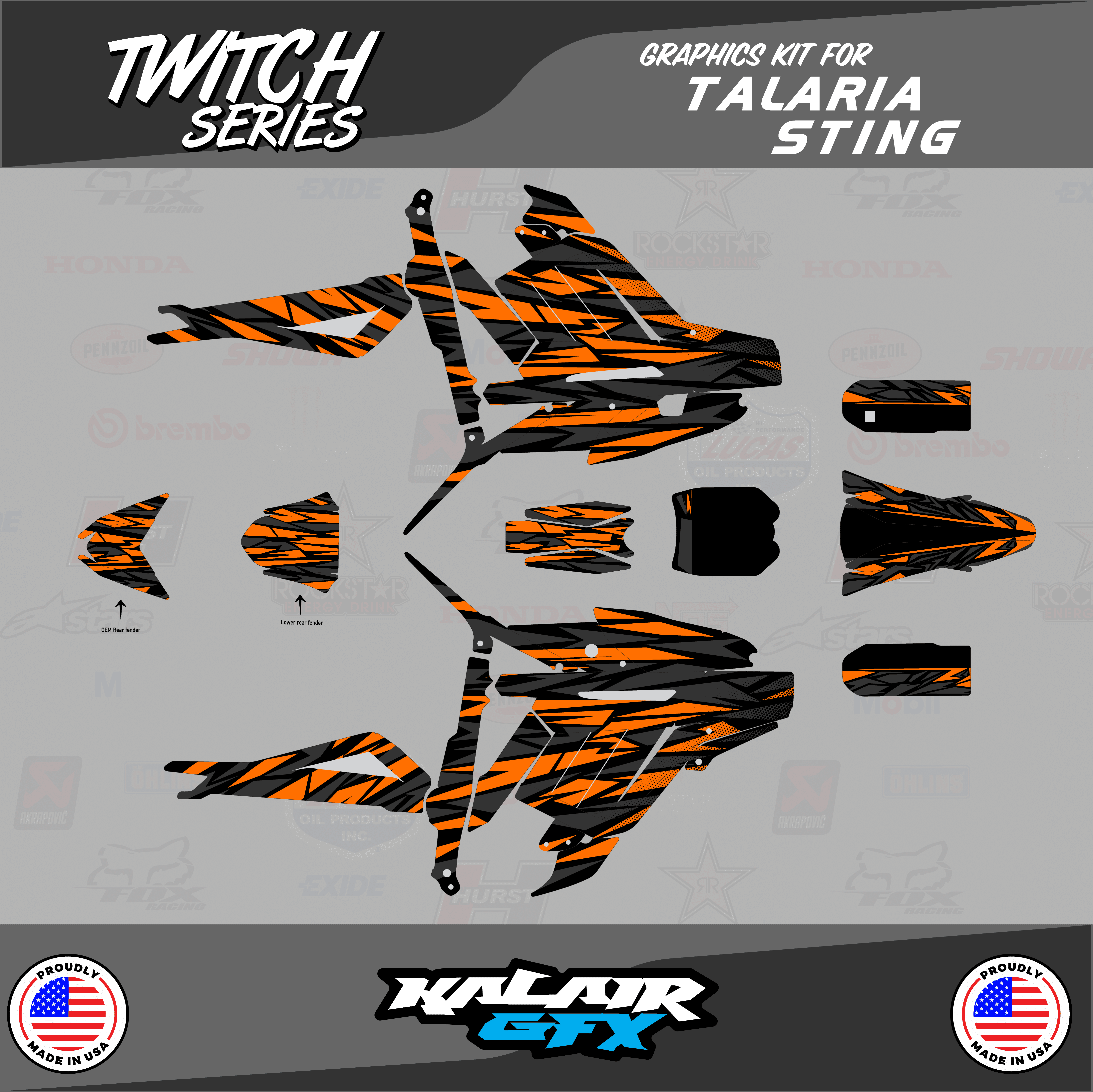 Kalair GFX Graphics Kit for Talaria Sting Electric Bike (All Years) Twitch Series - Walmart.com