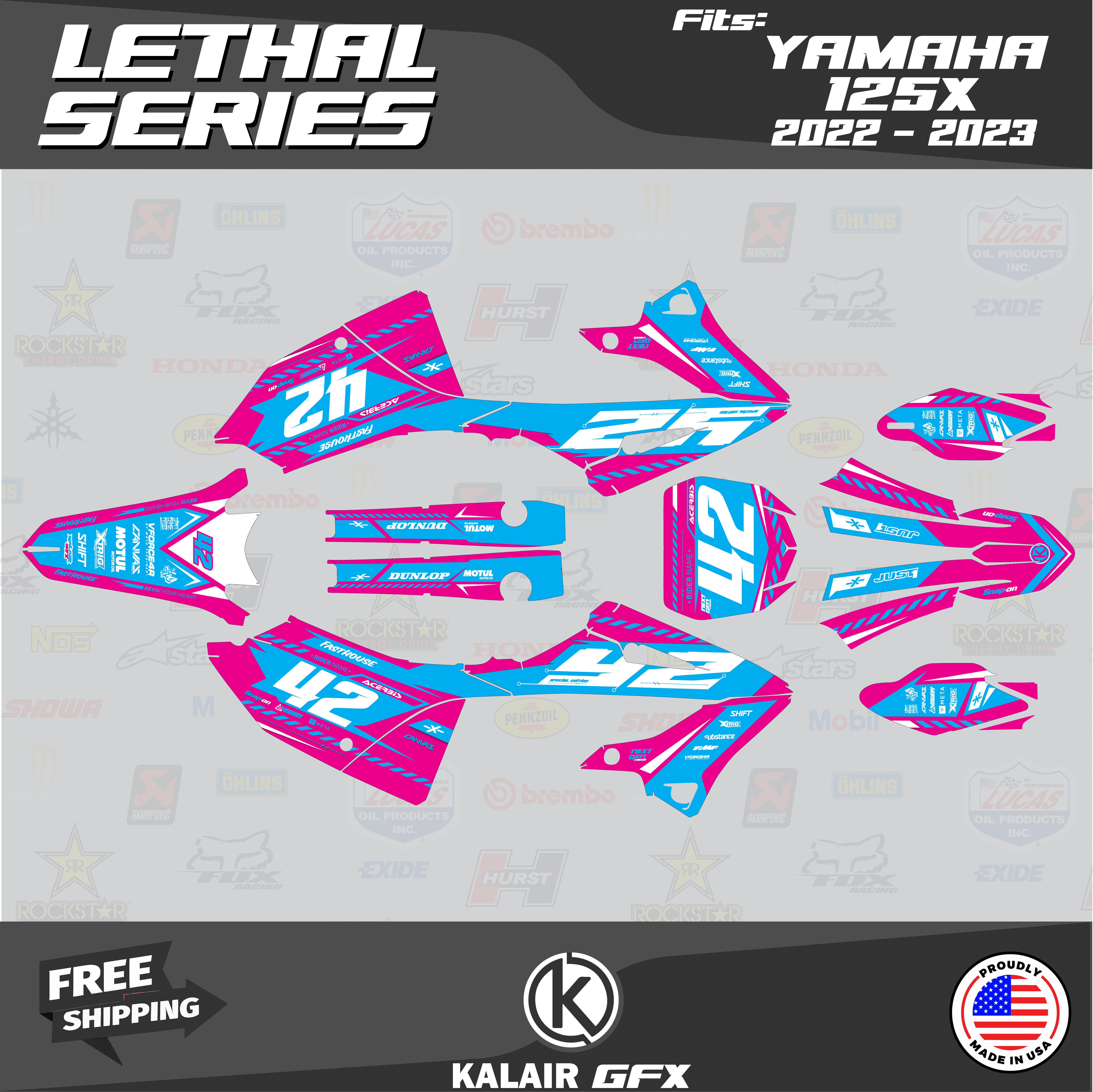 Kalair GFX Graphics Kit for Yamaha 2-stroke Enduro YZ 125X (2023 ...