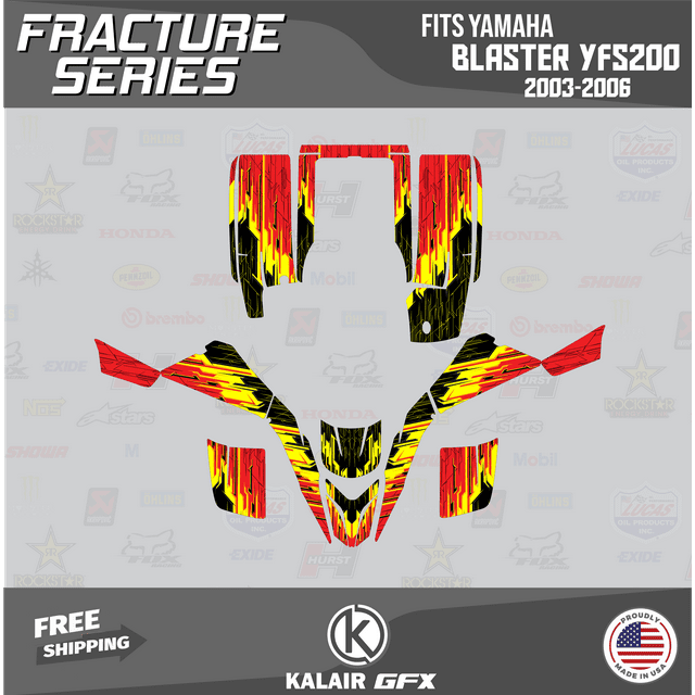 Kalair GFX Graphics Kit for Yamaha ATV BLASTER YFS 200 (2003-2006 ...