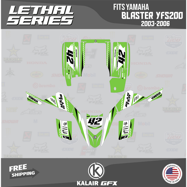 Kalair GFX Graphics Kit for Yamaha ATV BLASTER YFS 200 (2003-2006 ...