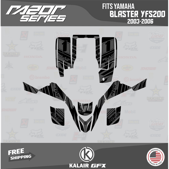 Kalair GFX Graphics Kit for Yamaha ATV BLASTER YFS 200 (2003-2006 ...
