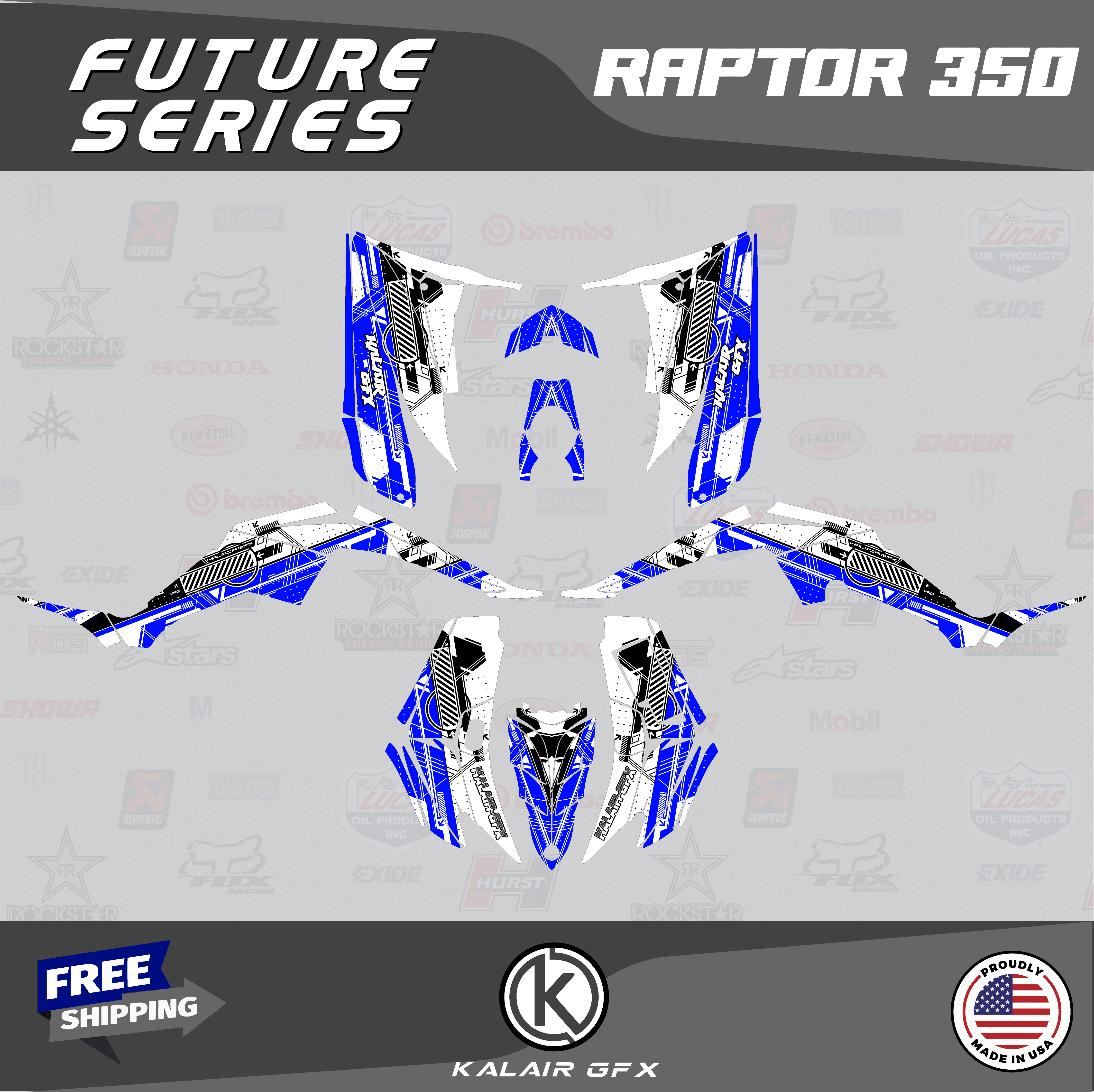 Kalair GFX Graphics Kit for Yamaha ATV RAPTOR 350 (All Years) Future ...