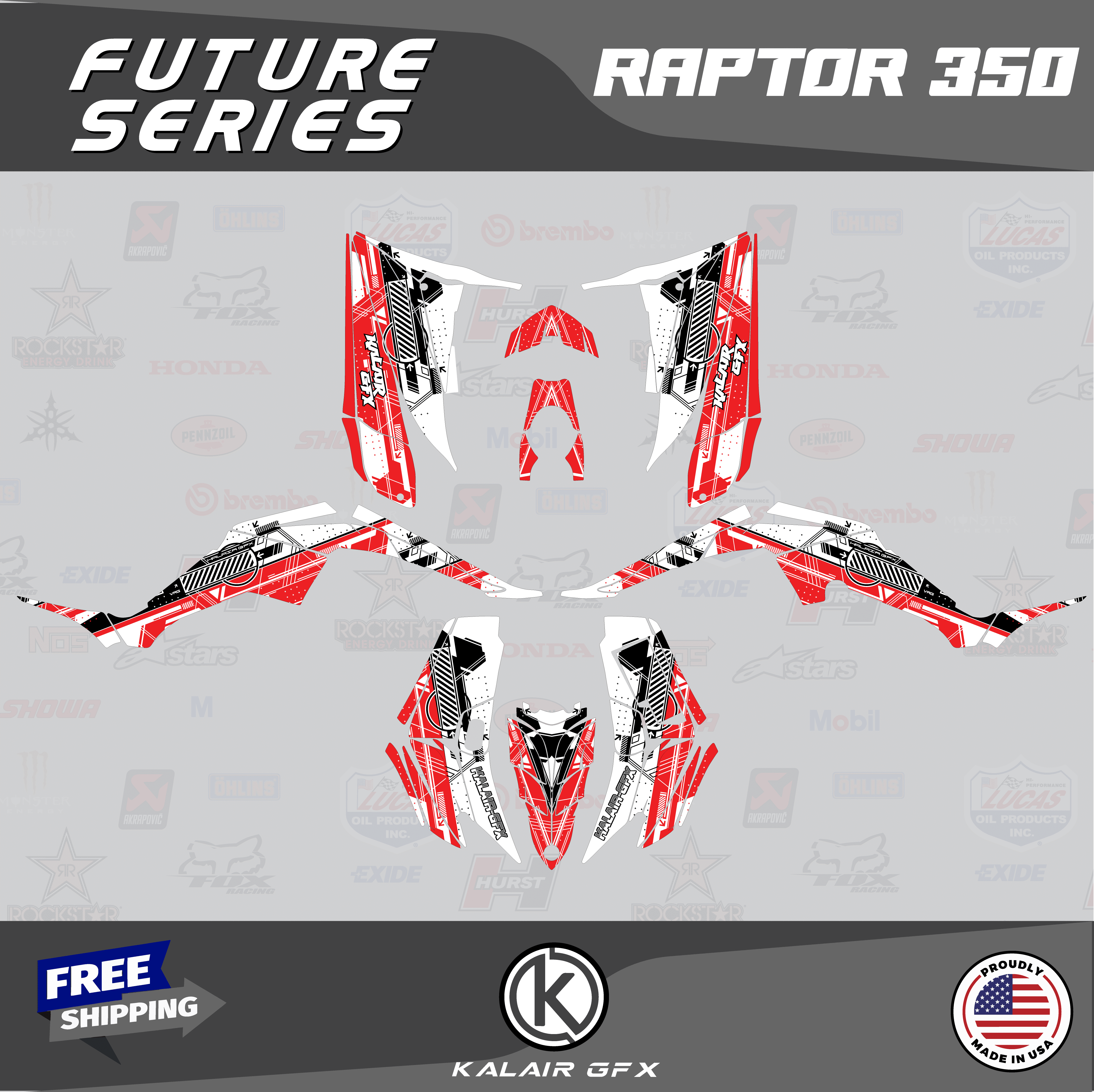 Kalair GFX Graphics Kit for Yamaha ATV RAPTOR 350 (All Years) Future ...