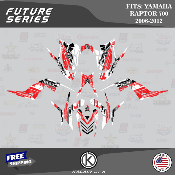 Attack Graphics 4 Plate ATV Background Kit For Yamaha RAPTOR 700R 2015 ...