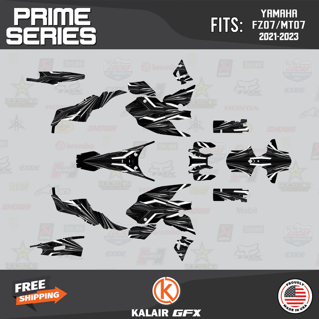 Kalair GFX Graphics Kit for Yamaha FZ-07 MT-07 (2021-2023) Prime Series - Walmart.com