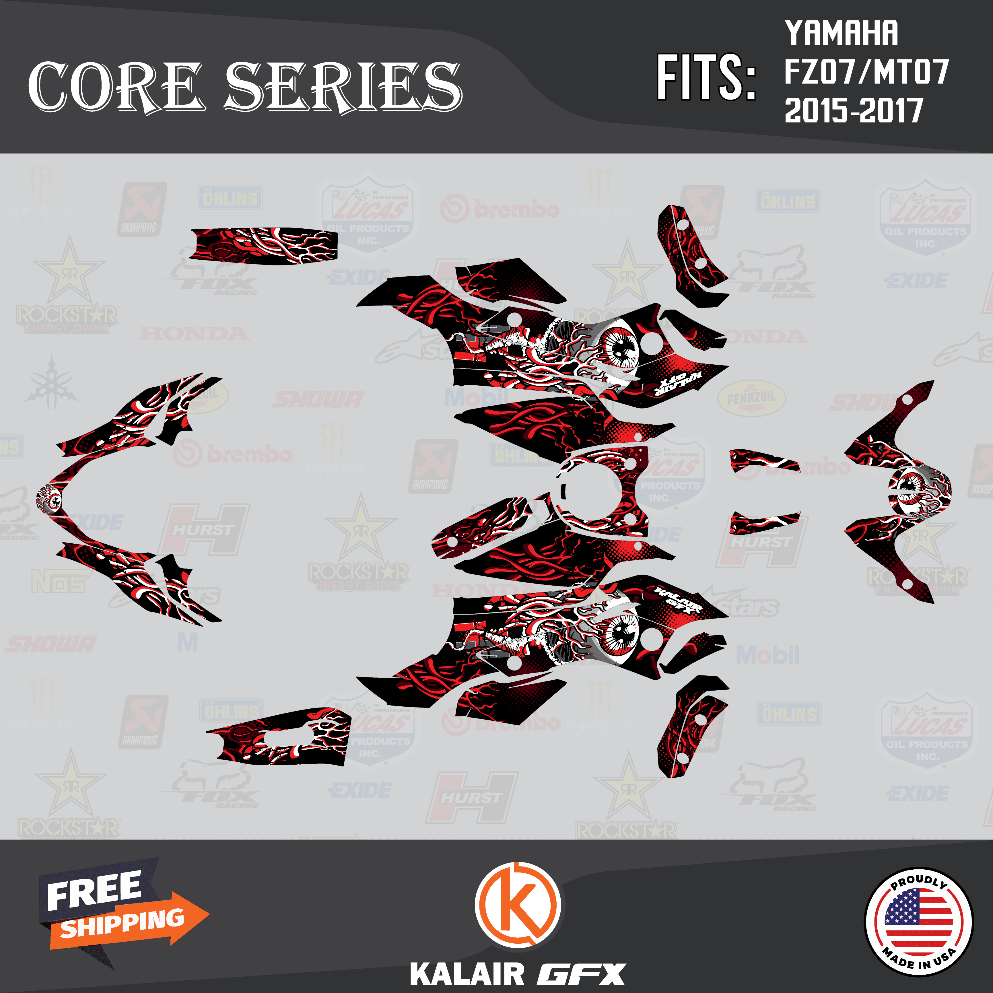 Kalair GFX Graphics Kit for Yamaha FZ-07 and MT-07 Core Series ...