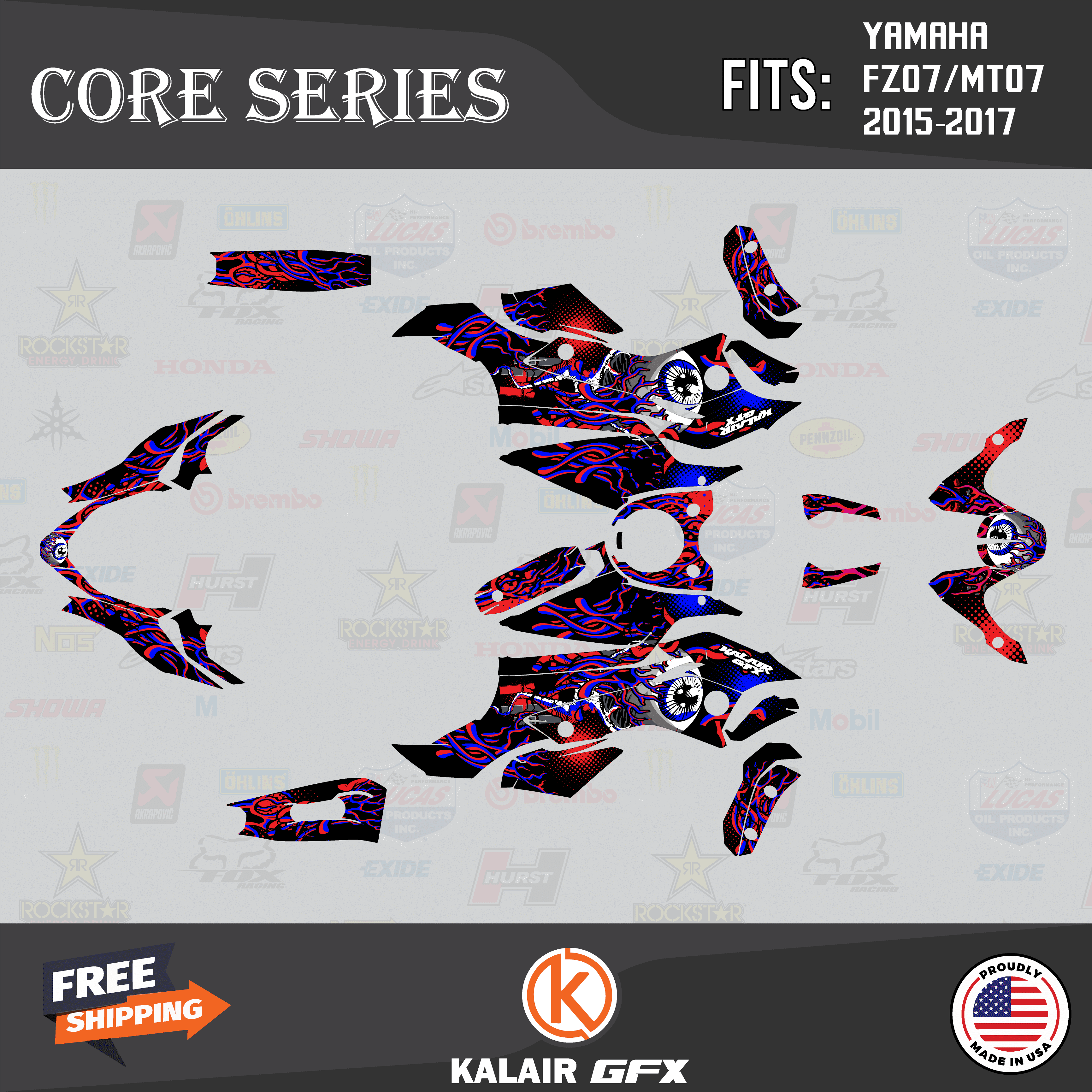 Kalair GFX Graphics Kit for Yamaha FZ-07 and MT-07 Core Series ...