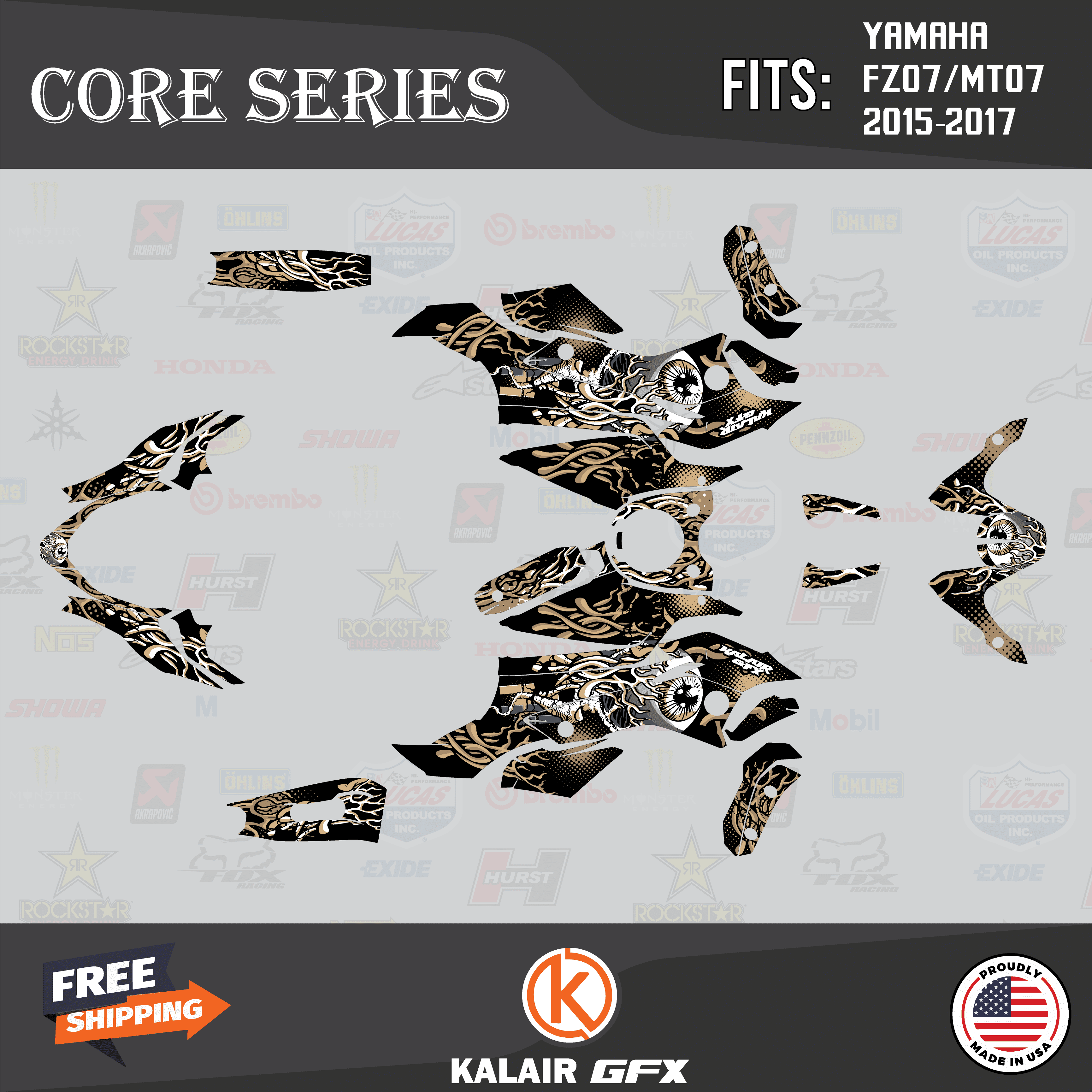 Kalair GFX Graphics Kit for Yamaha FZ-07 and MT-07 Core Series ...