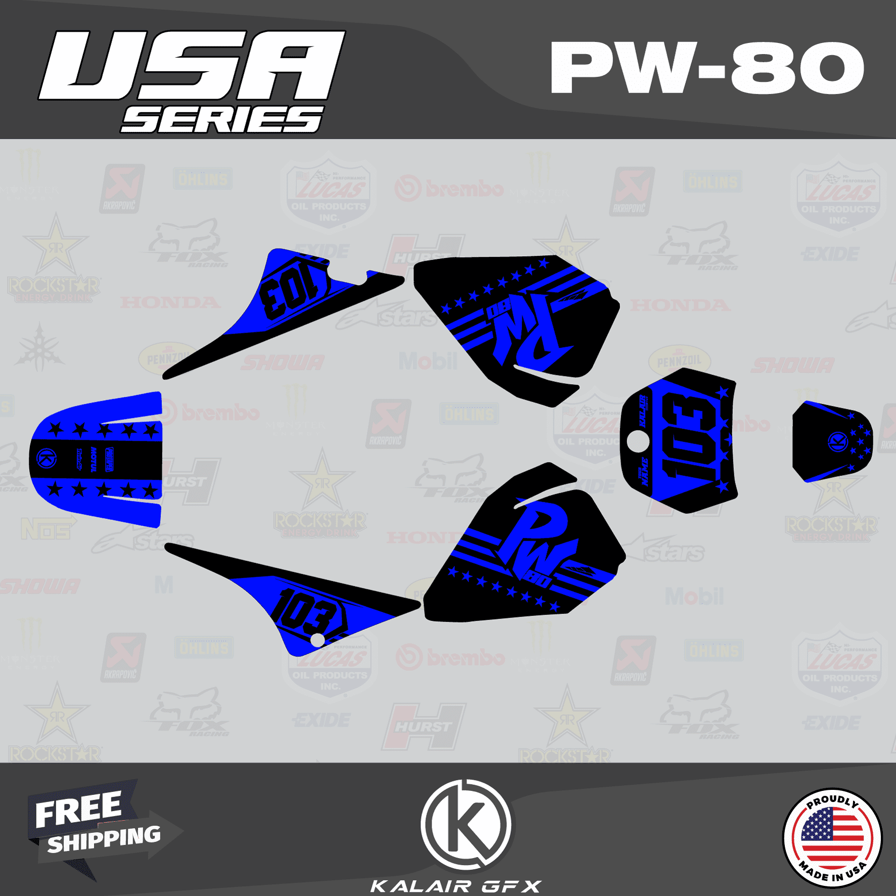 Kalair GFX Graphics Kit for Yamaha PW80 (1990-2008) Usa Series ...