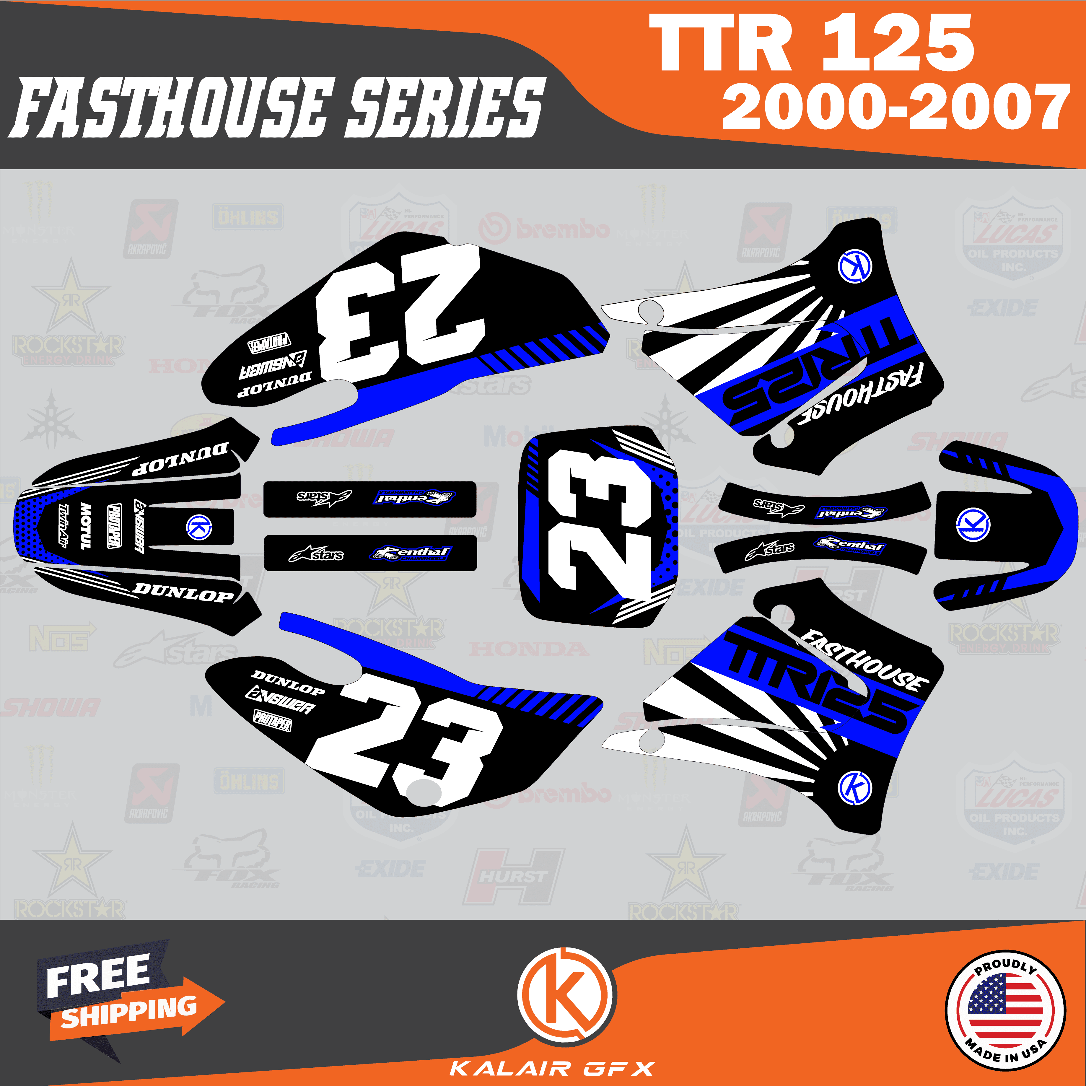 Kalair GFX Graphics Kit for Yamaha TTR125 (2000-2007) Fh Series ...