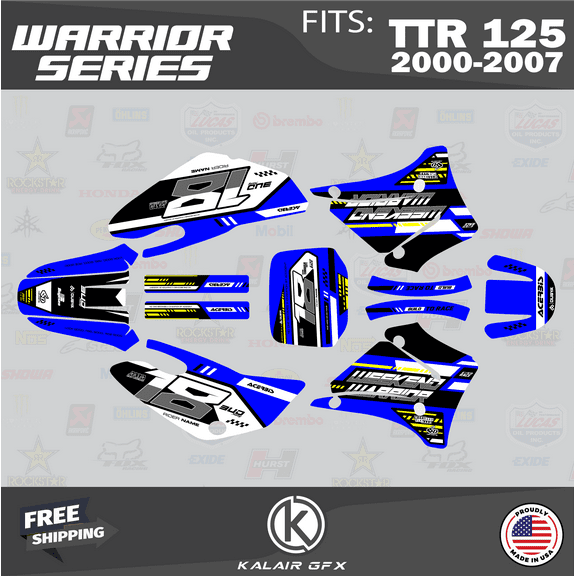 Kalair GFX Graphics Kit for Yamaha YZ125 (2006-2007) Speed Series ...